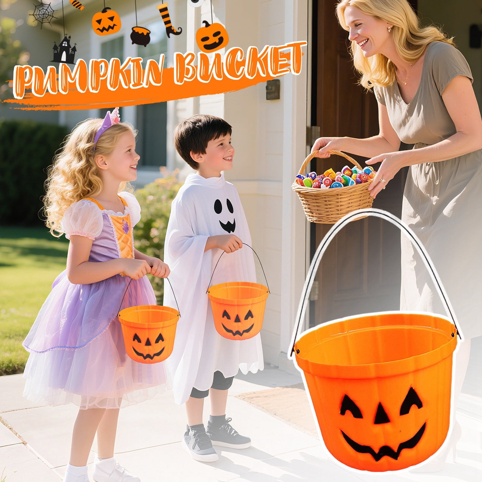 Pumpkin Halloween Bucket Halloween Pumpkin Bucket Trick or Treat ...