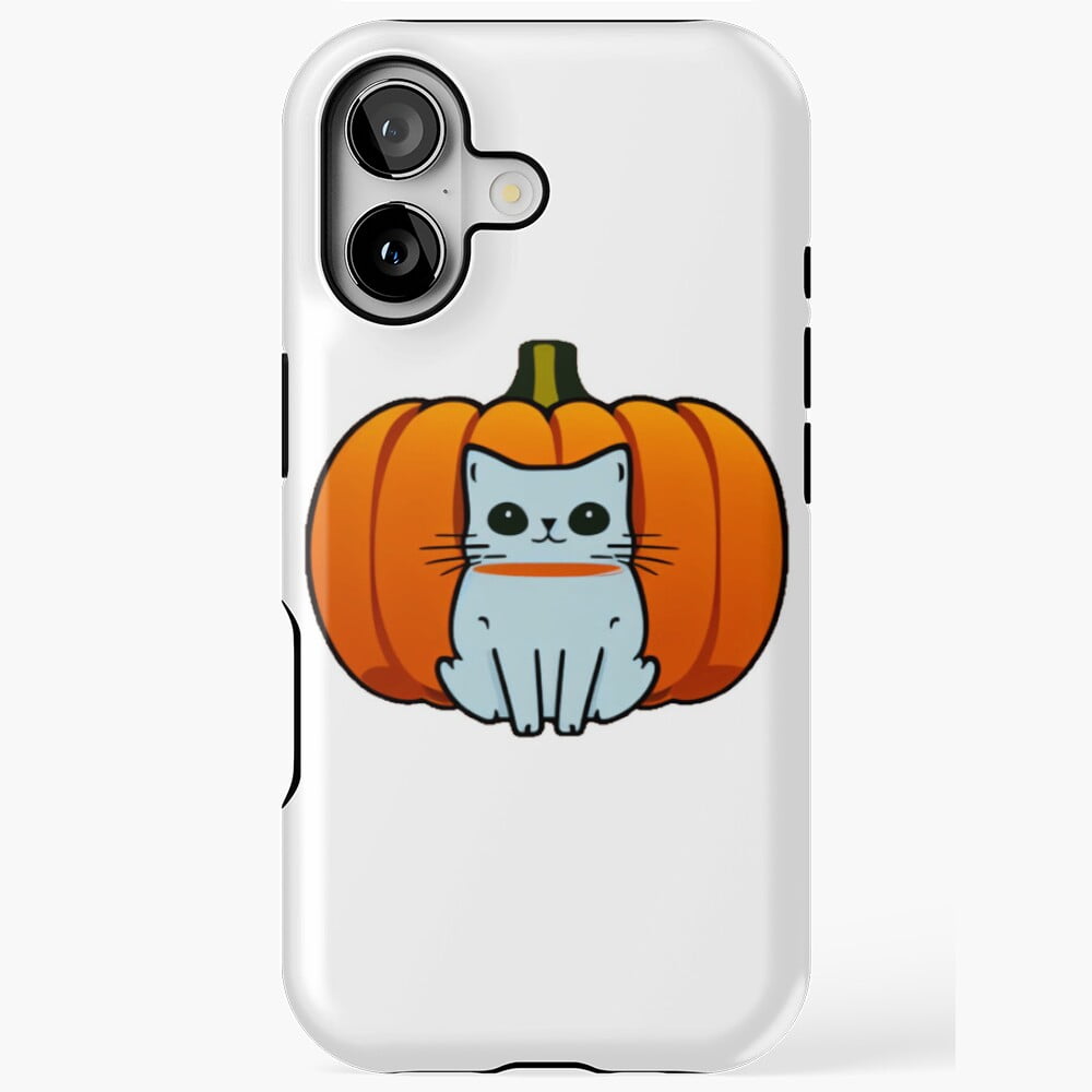 Pumpkin Halloween Cat Cute Art Compatible Phone Case for iPhone 11–17 ...