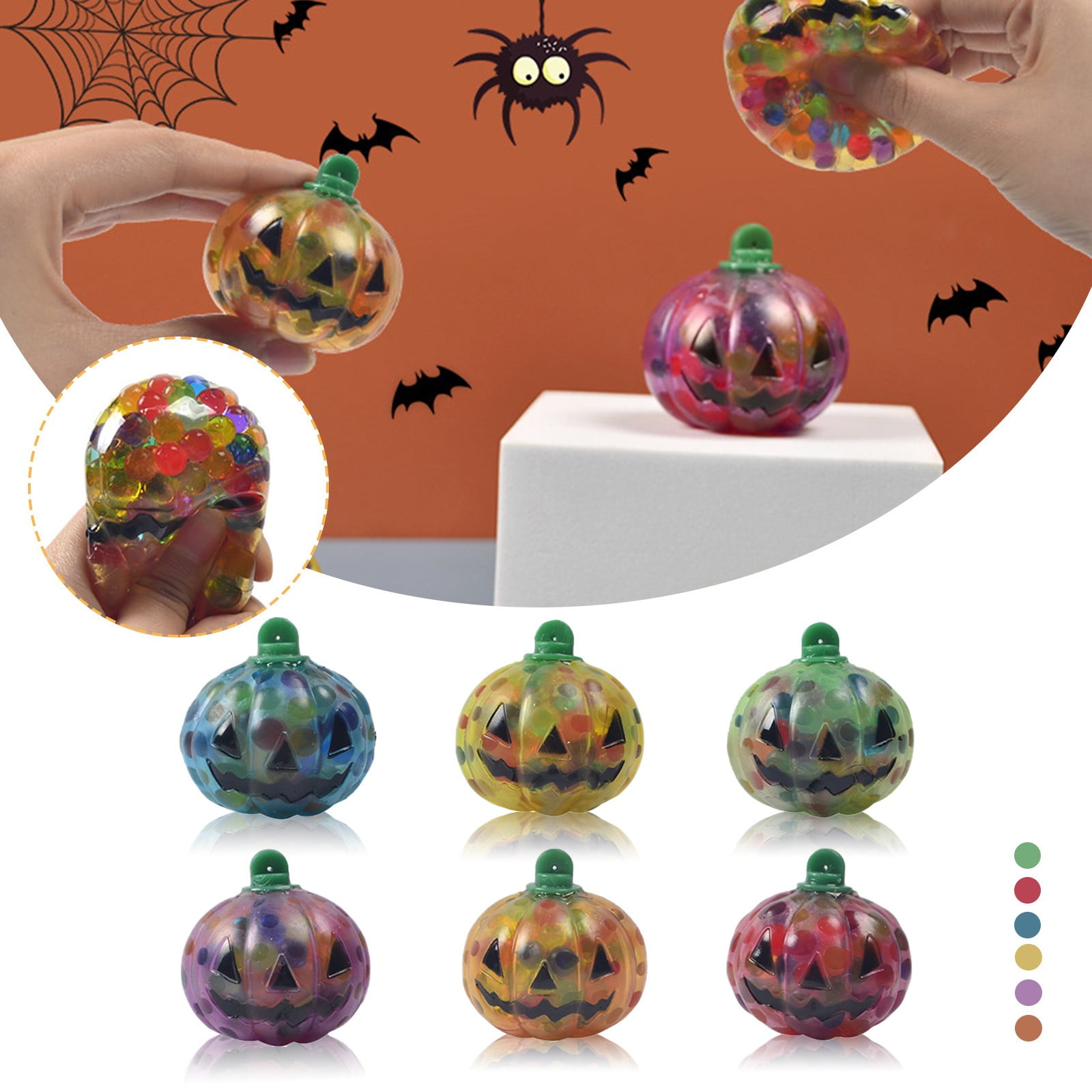 Pumpkin Halloween Stress Balls for Kids 6PC Taba Squishy 2026 Stress ...