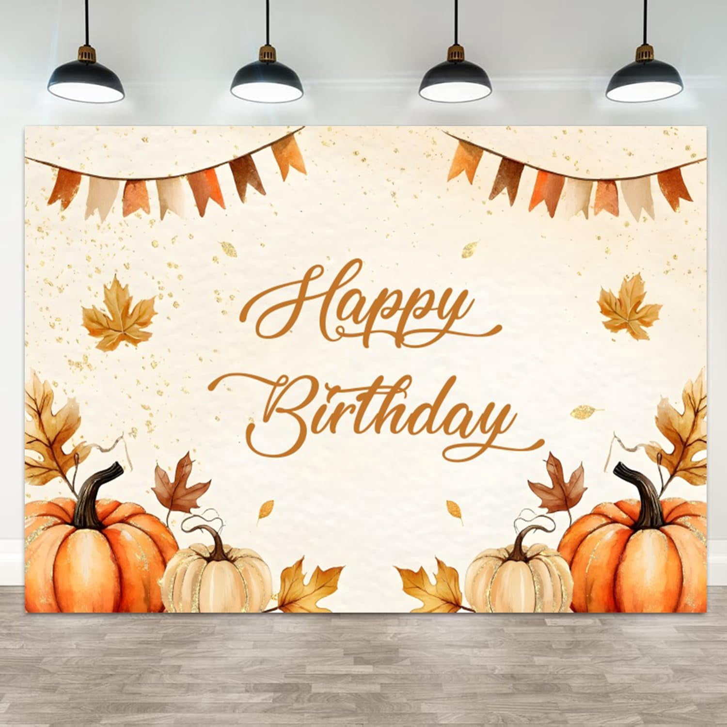 Pumpkin Happy Birthday Backdrop Autumn Harvest Theme Photography ...