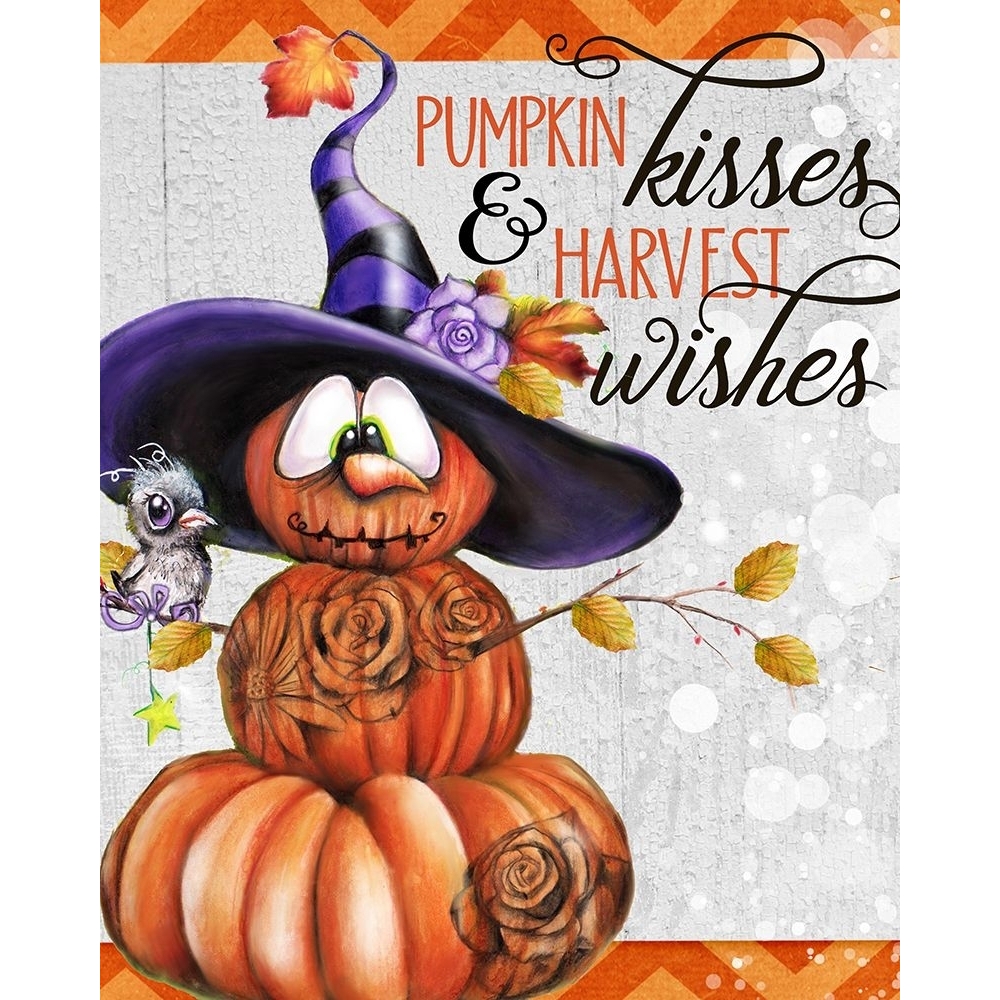 Pumpkin Kisses And Harvest Wishes Jack O Man 2 - Color Poster Print ...
