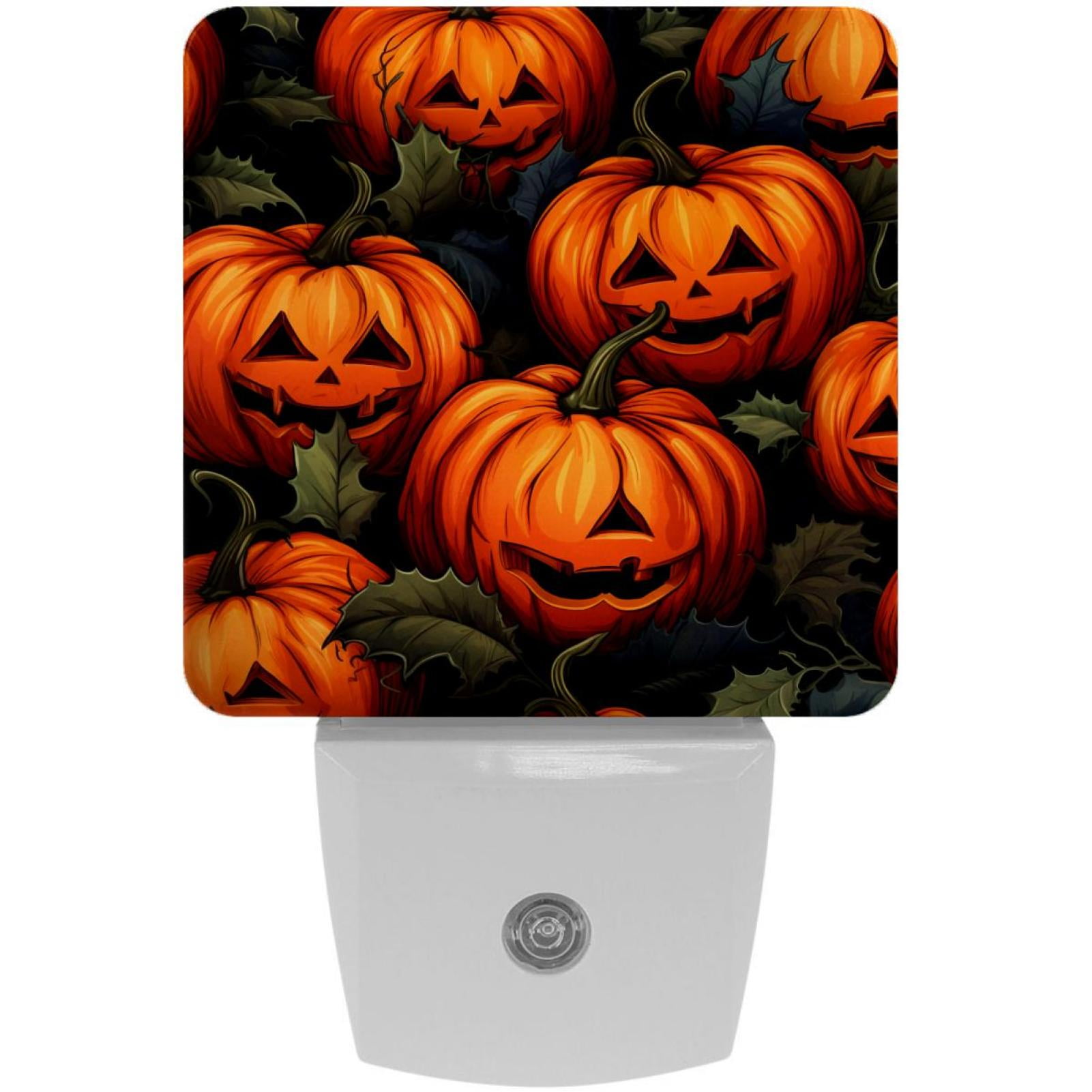 Pumpkin LED Square Night Lights - Modern Design, Soft Glow, Energy ...