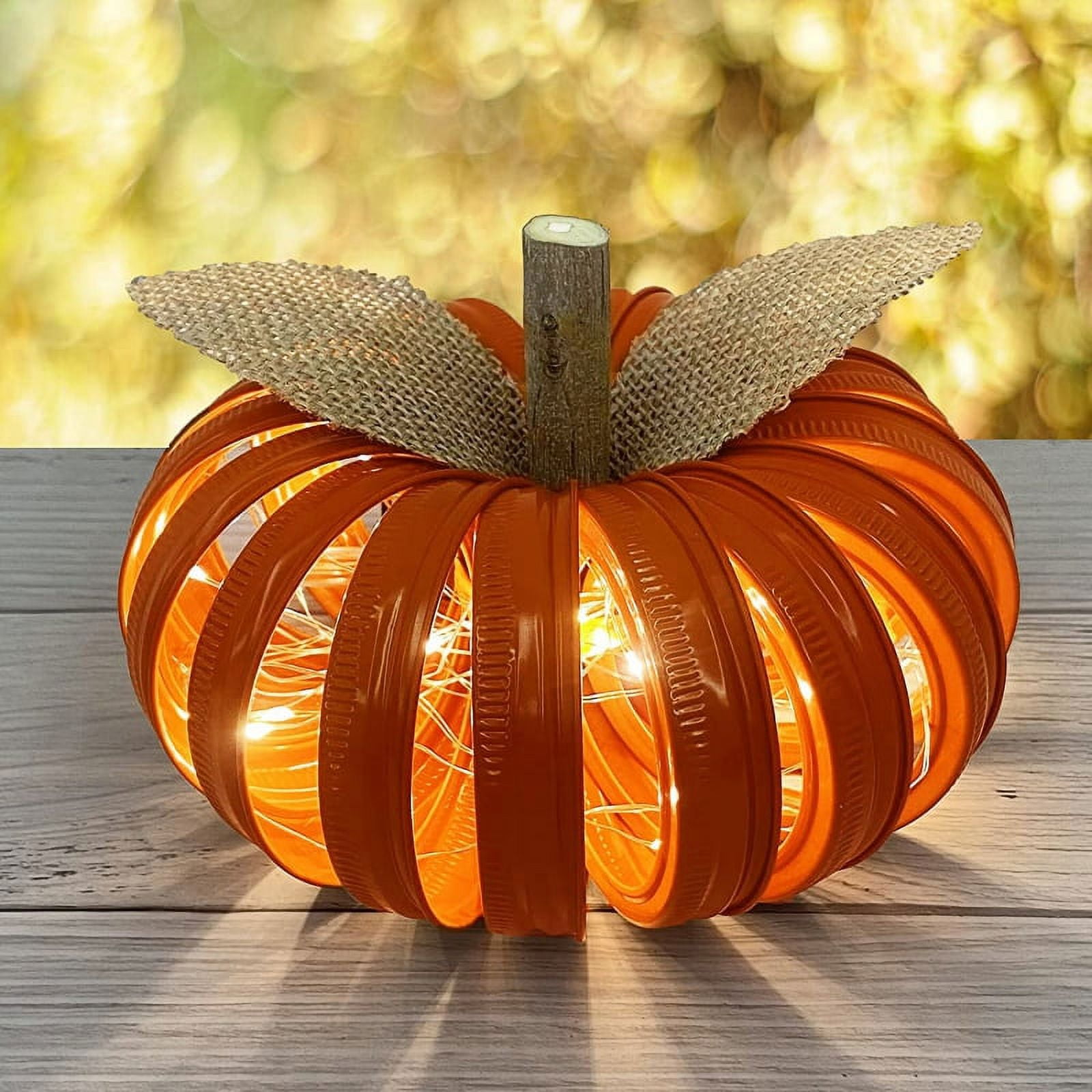 Pumpkin Light Battery Operated LED Light up Pumpkin Tabletop Ornaments ...