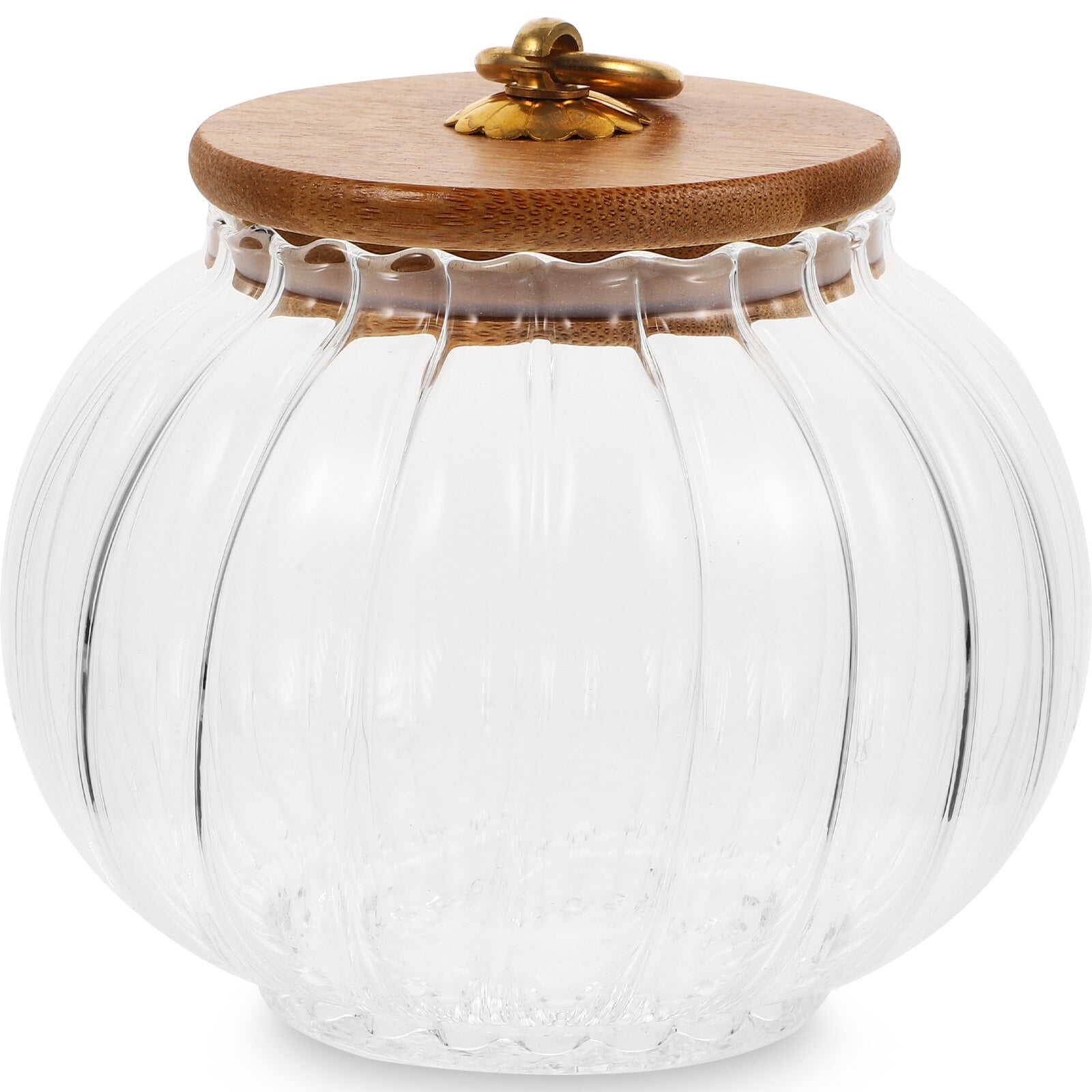 Pumpkin Modelling Glass Storage Jar Lid Airtight Sealed Clear Coffee