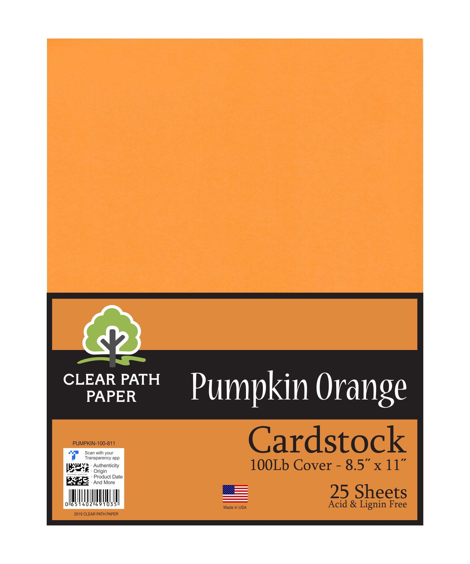 Pumpkin Orange Cardstock - 8.5 x 11 inch - 100Lb Cover - Walmart.com