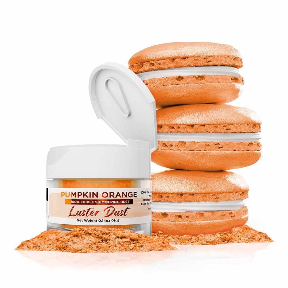 Bakell - Pumpkin Orange Luster Dust and Paint (4g, 1x Jar) Edible Vegan ...