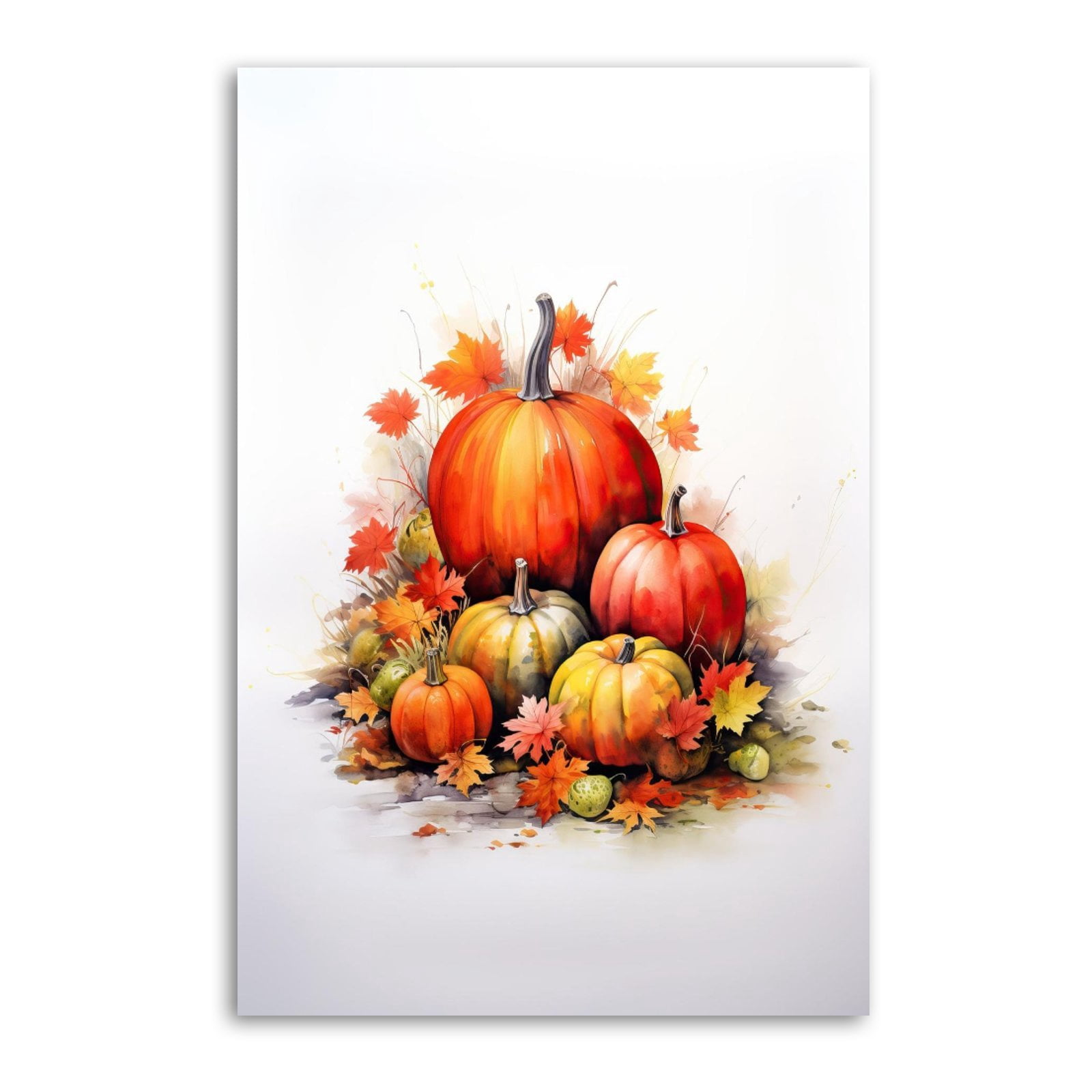 Pumpkin Painting Thanksgiving Fall Wall Art Poster Gifts Bedroom Prints ...