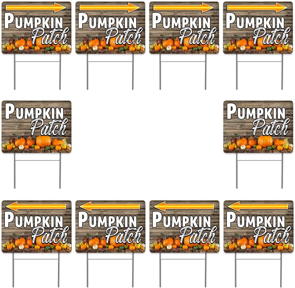 Pumpkin Patch 10 Pack Yard Signs - Each Sign is 24" x 18" and Comes ...
