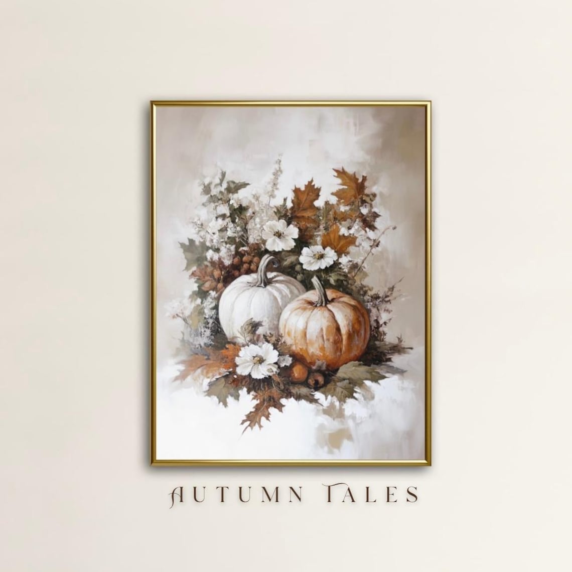Pumpkin Patch Poster Wall Art Farmhouse Kitchen Print Moody Floral ...