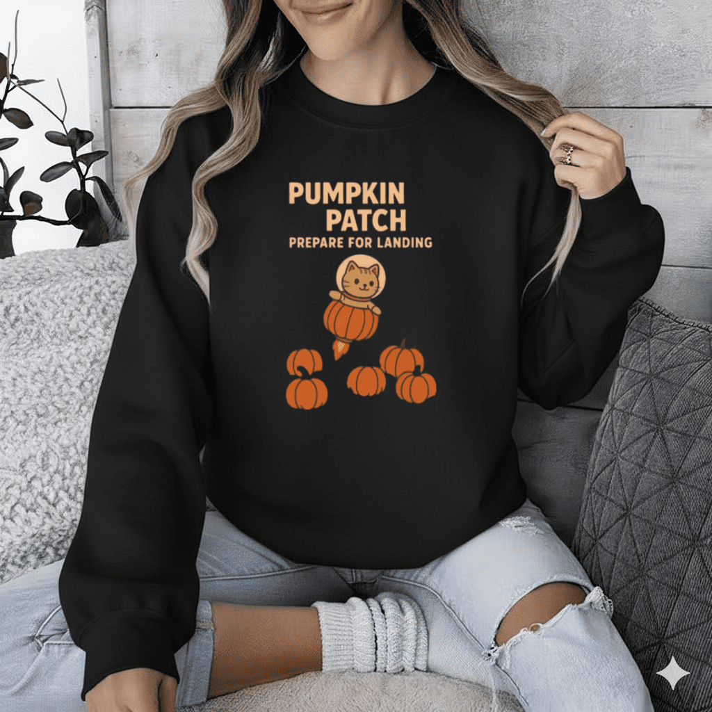 Pumpkin Patch Pups Cute Adorable Dogs Autumn Farm Fun Illustration Sweatshirt up to size 5XL ...