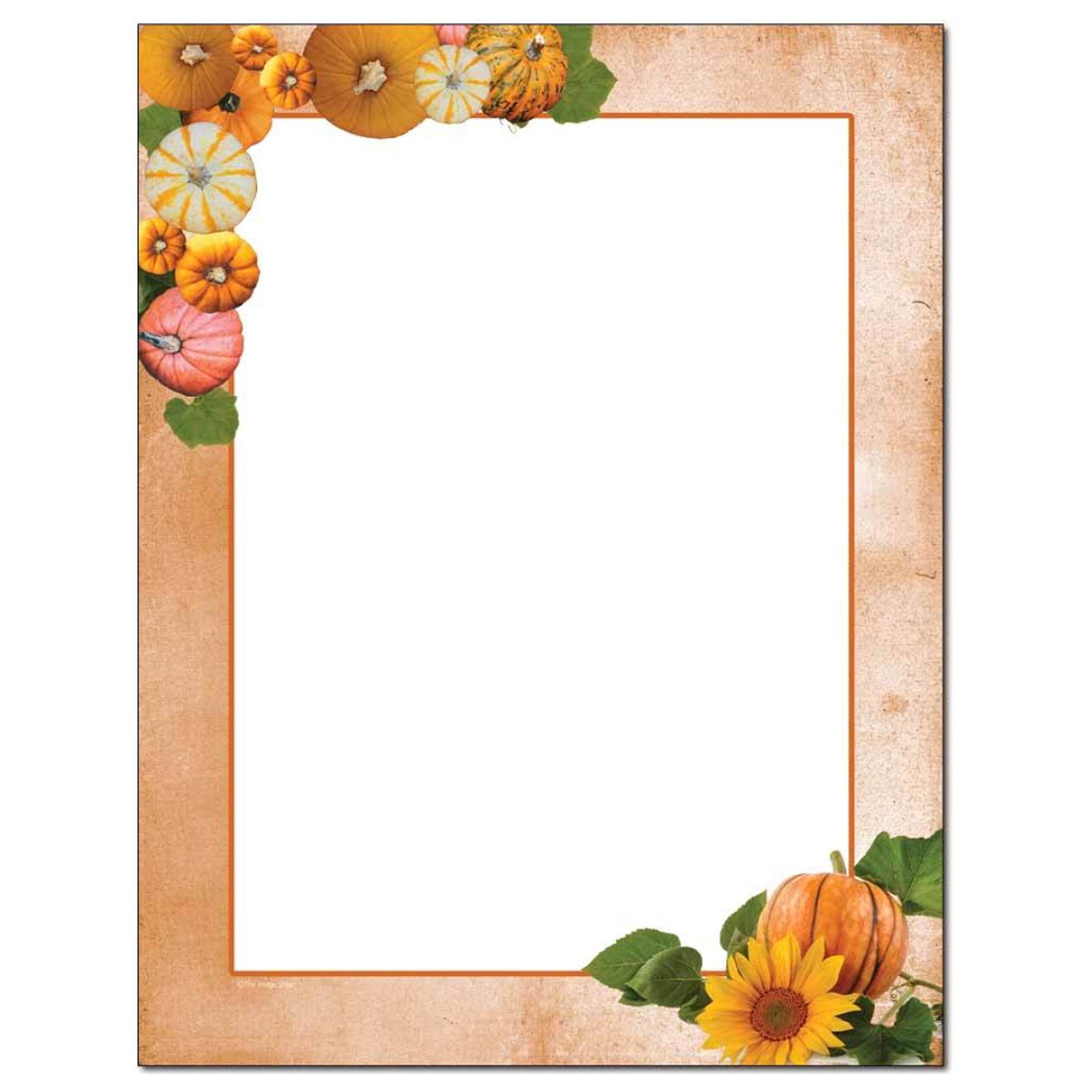 Pumpkin Patch Thanksgiving Letterhead Laser & InkJet Printer Paper - 8 ...