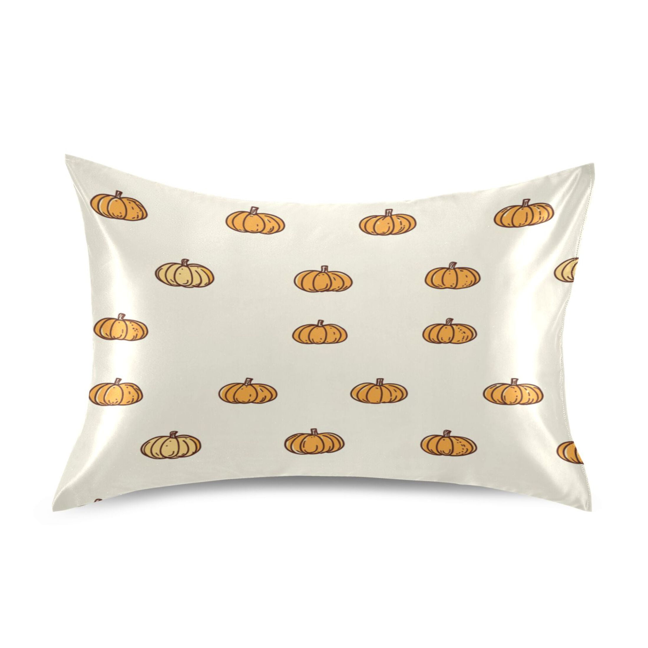 Pumpkin Pattern Pillowcase Queen Size Luxury Silky Soft Wrinkle ...