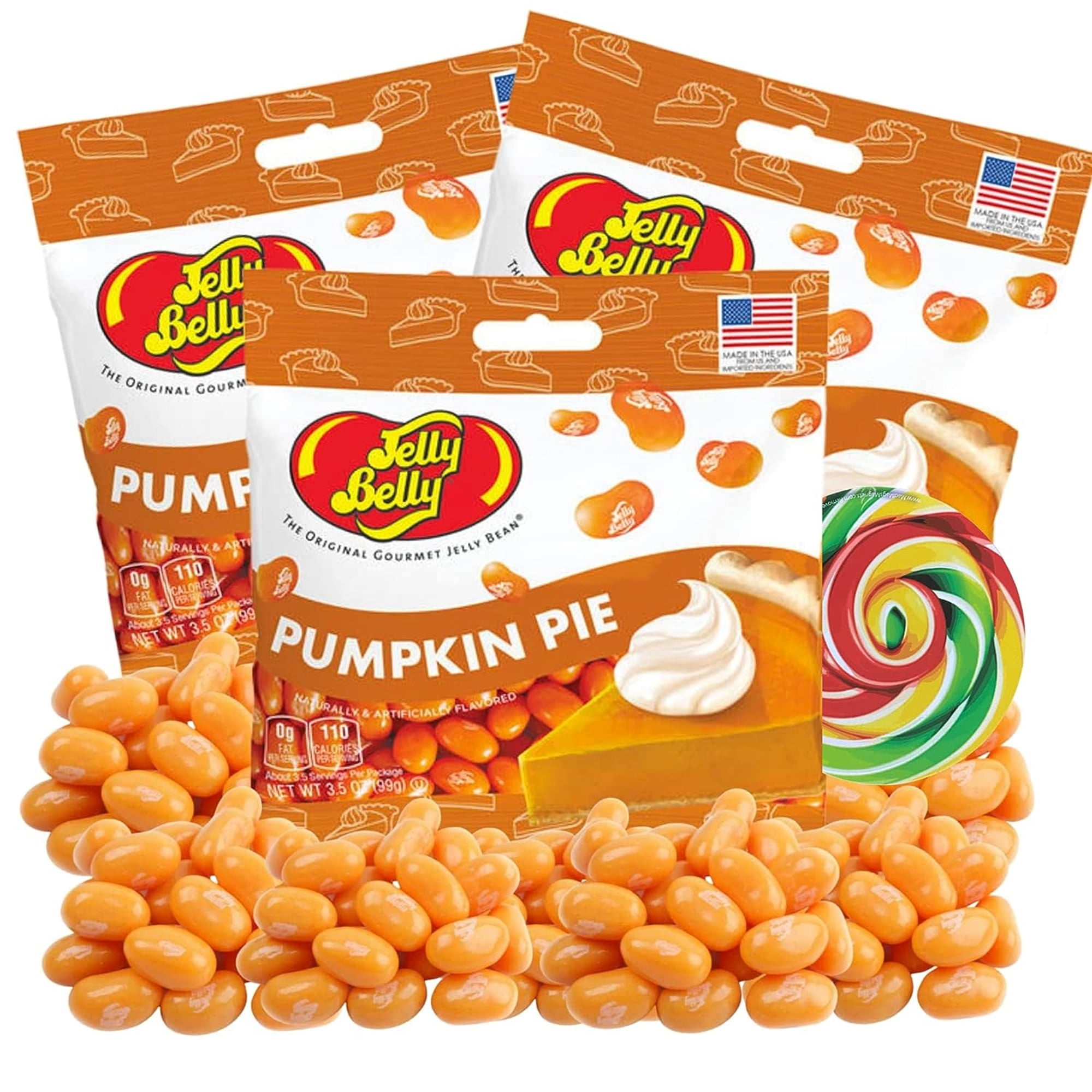 Pumpkin Pie Jelly Beans, Fall and Thanksgiving Candy, Pack of 3, 3.5 ...