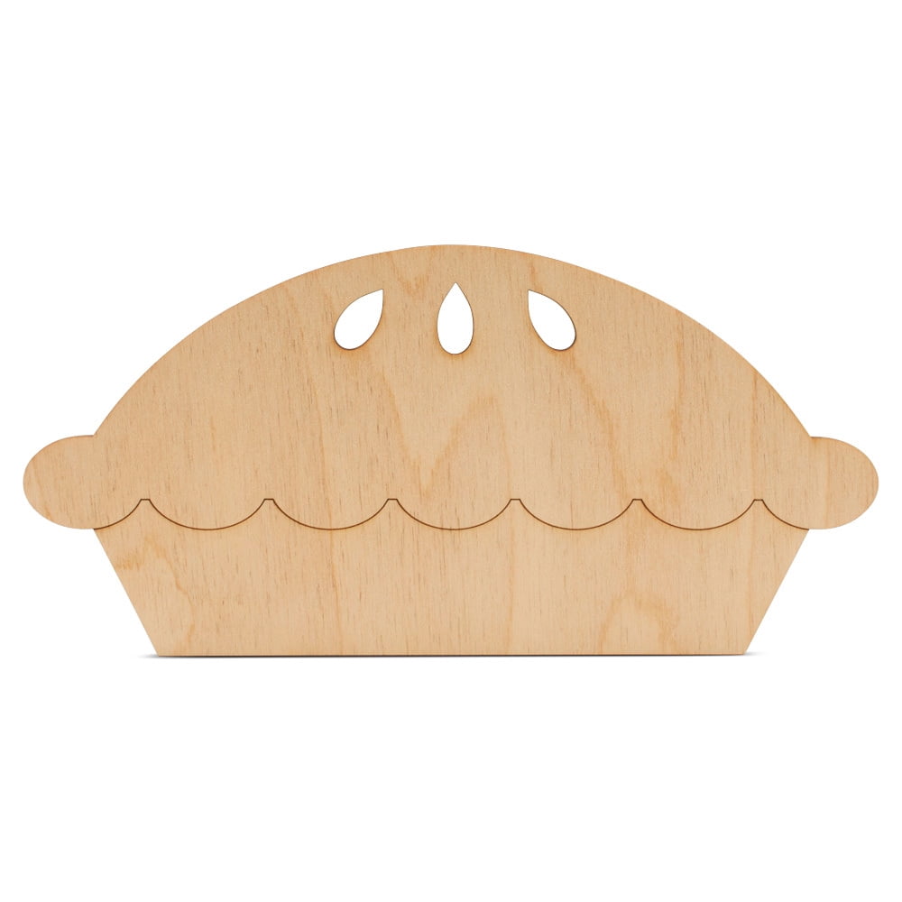 Pumpkin Pie Wooden Cutout 10 inches, Pack of 10 Unfinished Birch Wood ...
