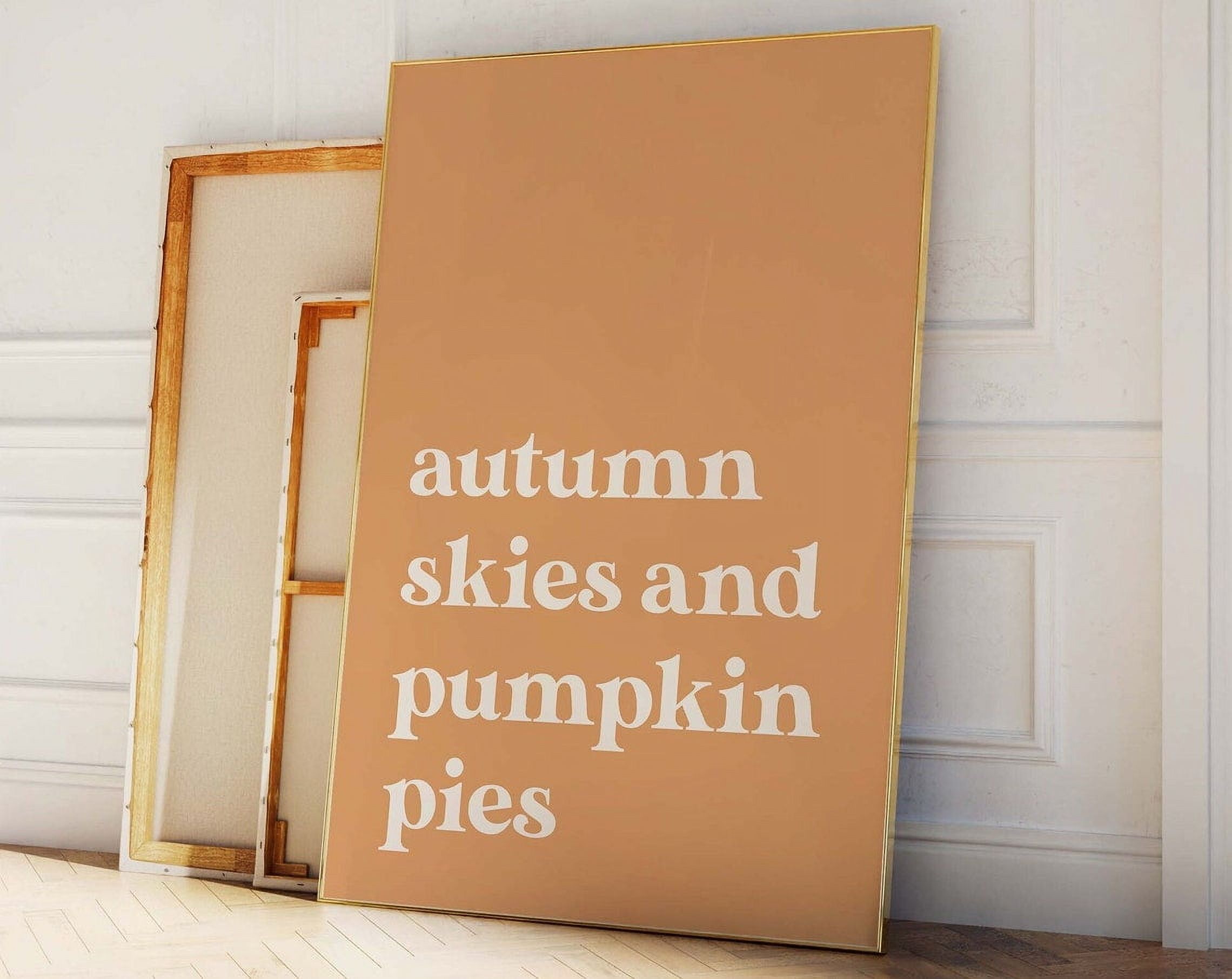 Pumpkin Pies Quote Print, Art, Minimal Orange Typography Art, Autumn ...