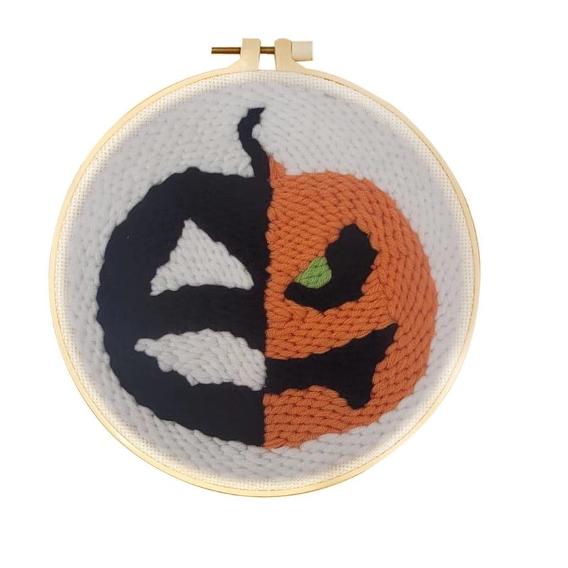 Pumpkin Punch Needle Kits Adults Beginner, Handcraft DIY Craft Hoop Kit ...