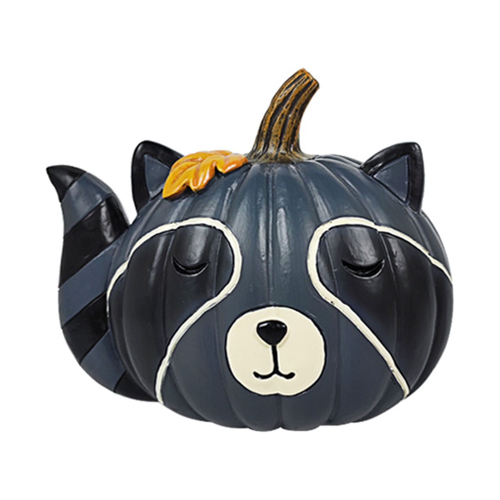 Pumpkin Raccoon Fox Ornament, Cute Animal Pumpkin Resin Statue Table ...