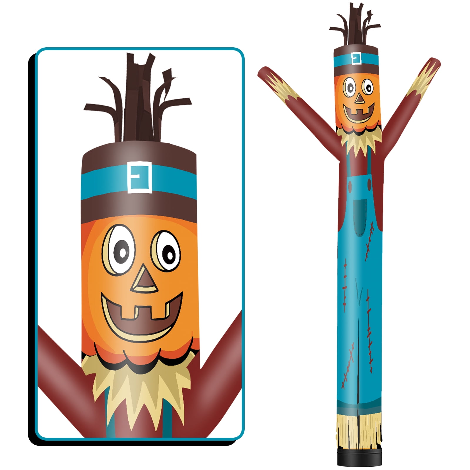 Pumpkin Scarecrow Inflatable Tube Man Wacky Wavy Dancing Guy for ...