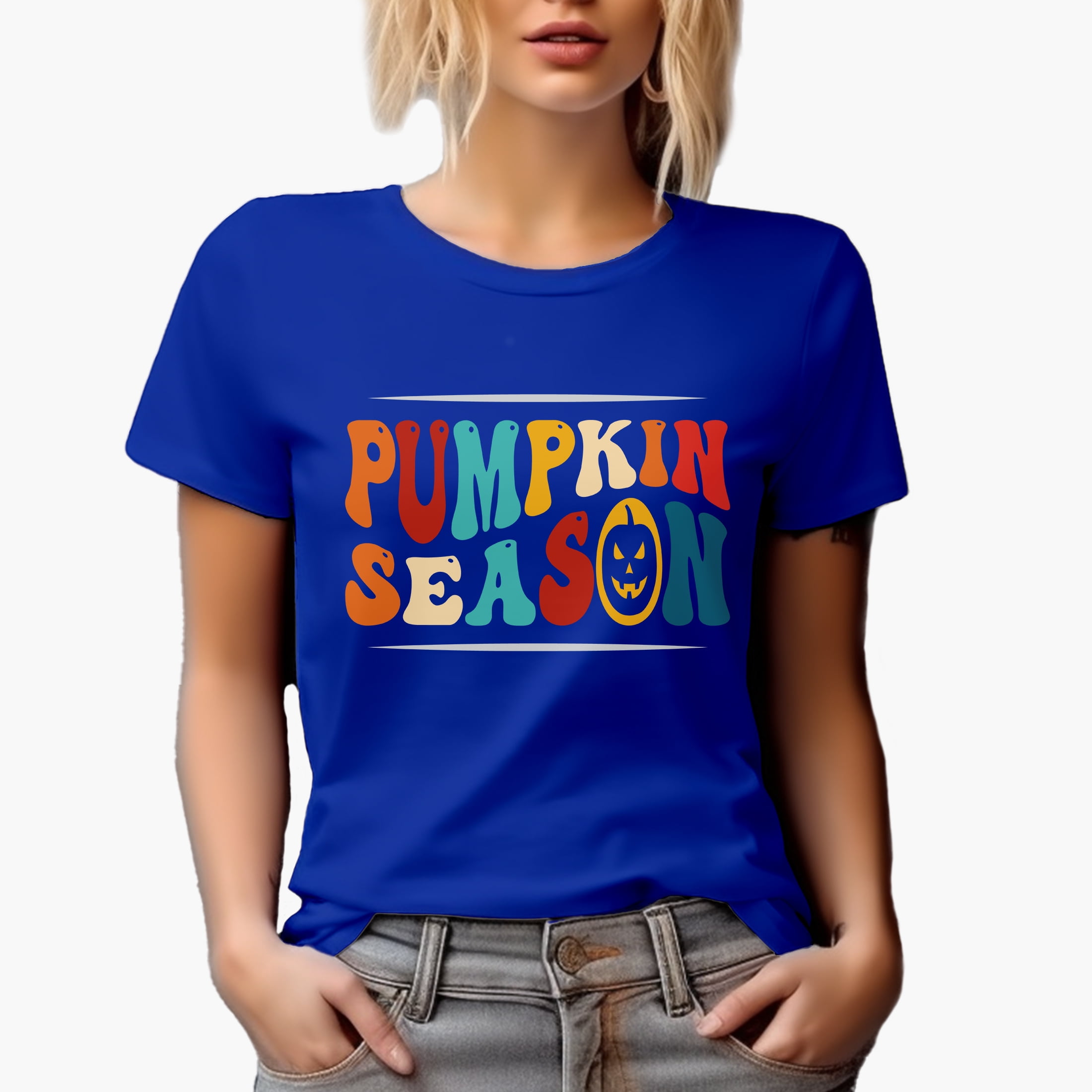 Pumpkin Season, Fall & Pumpkins Themed, Groovy Retro Wavy Text Merch ...