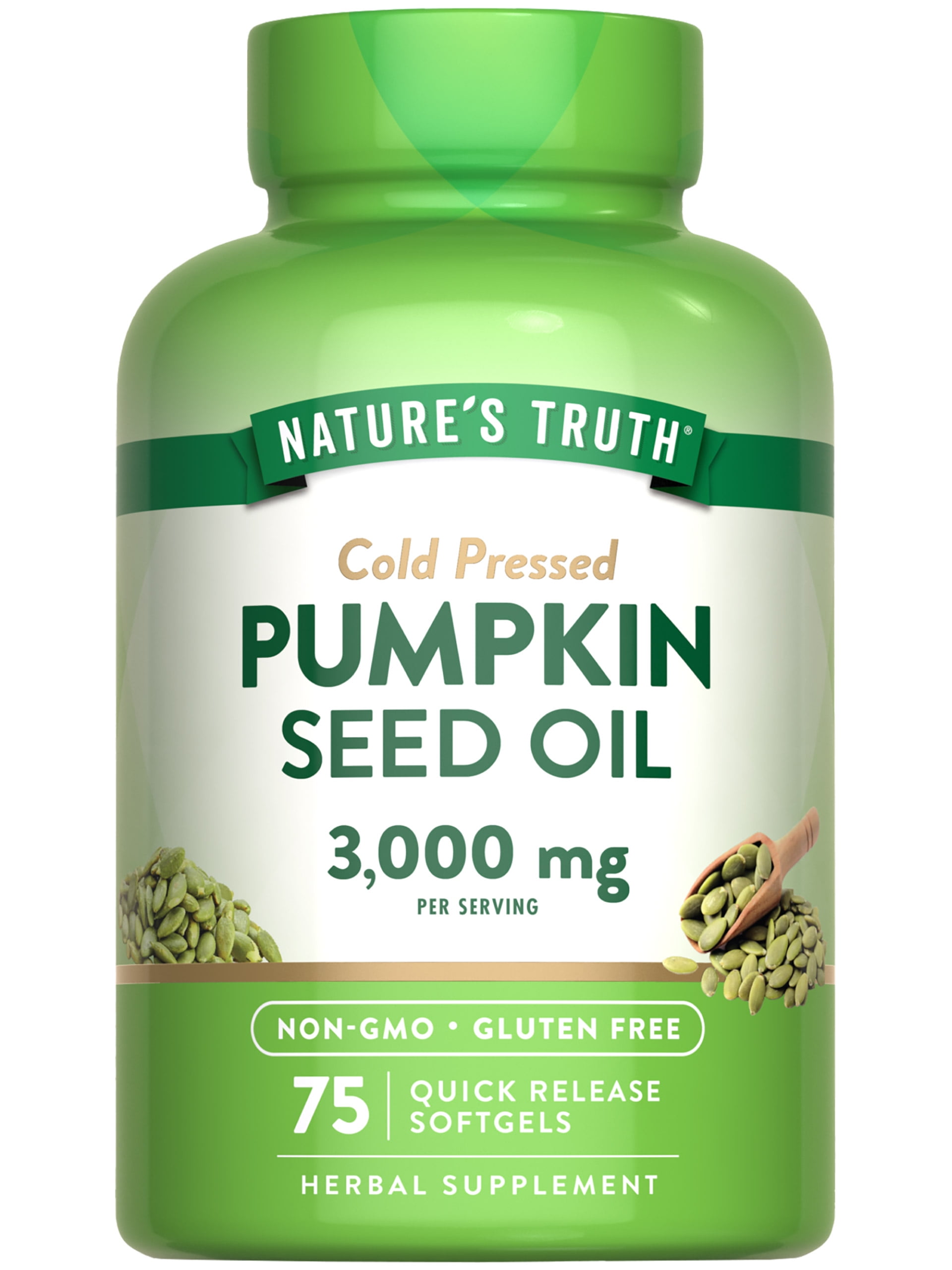 Pumpkin Seed Oil | 3000mg | 75 Softgels | for Men and Women | Non-GMO ...