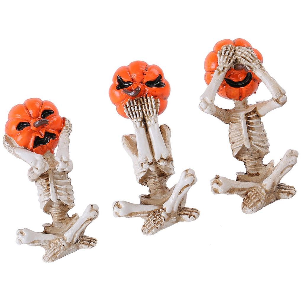 Pumpkin Skeleton Statues MiniSku11FigurinesHa110weenDecors ...