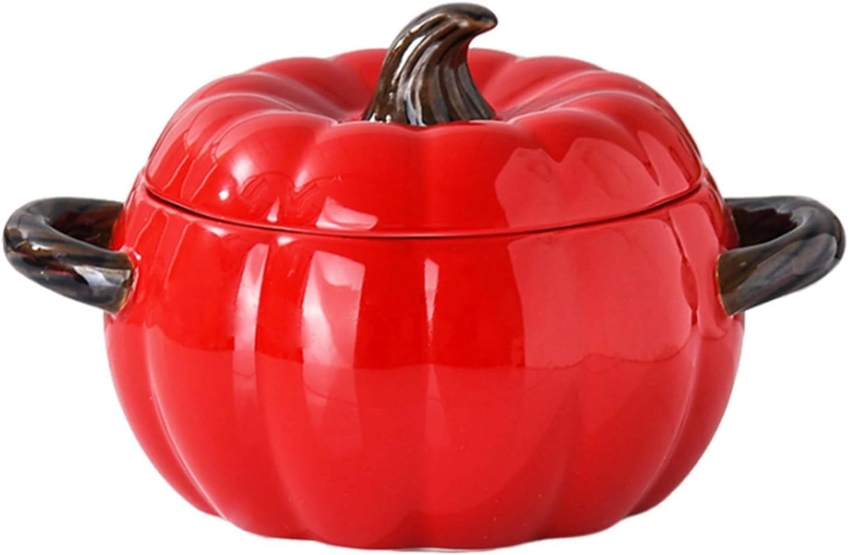 Pumpkin Soup Bowl, 64oz Ceramic Pumpkin Pot Microwave & Dishwasher Safe ...