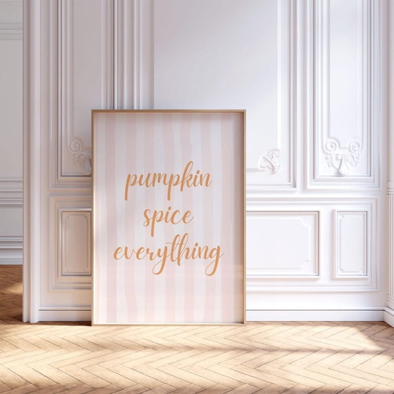 Pumpkin Spice Everything Poster, Retro Fall Kitchen Art UNFRAMED Poster ...