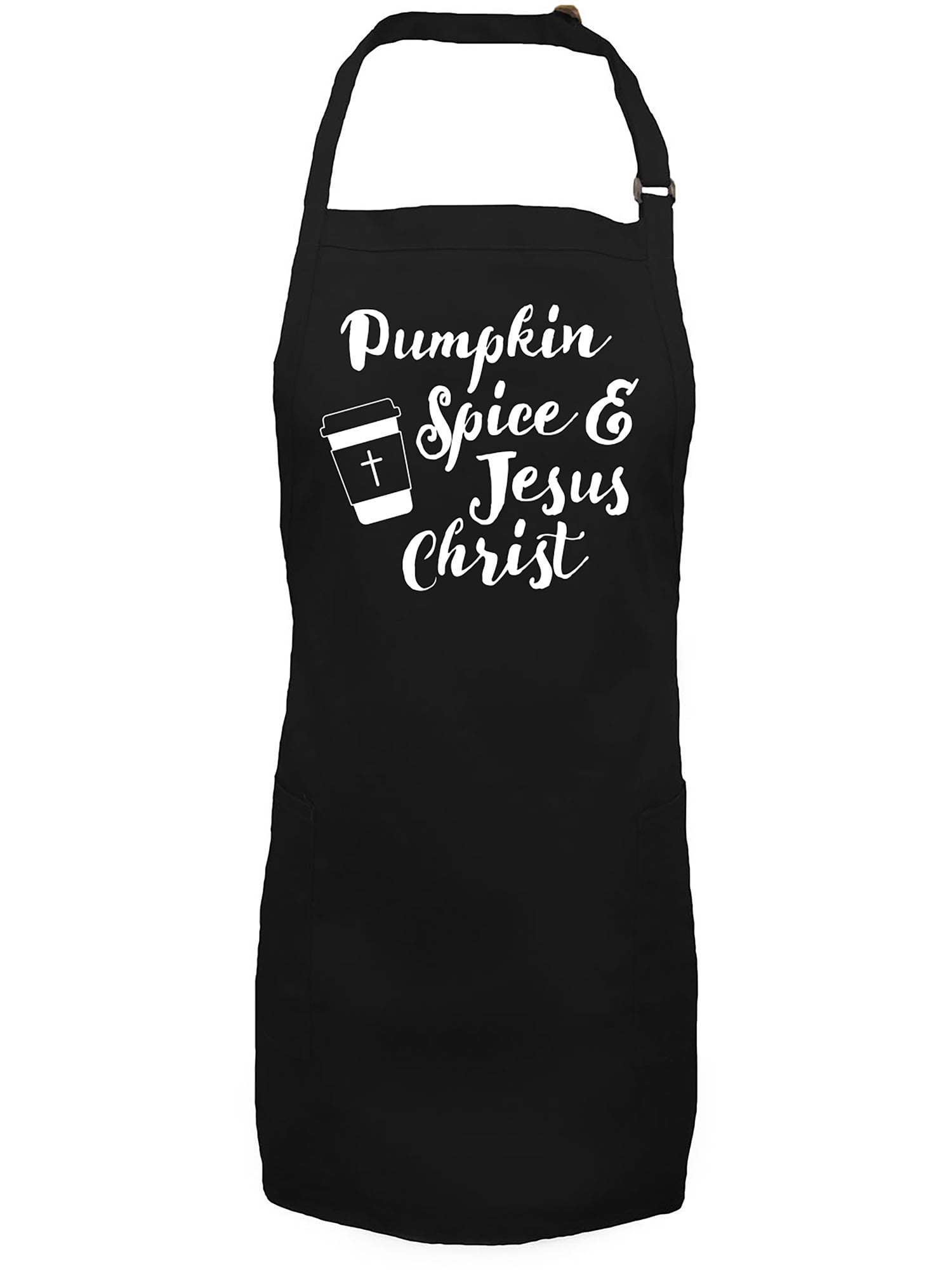 Pumpkin Spice & Jesus Christ Apron with 2 patch pockets - Walmart.com