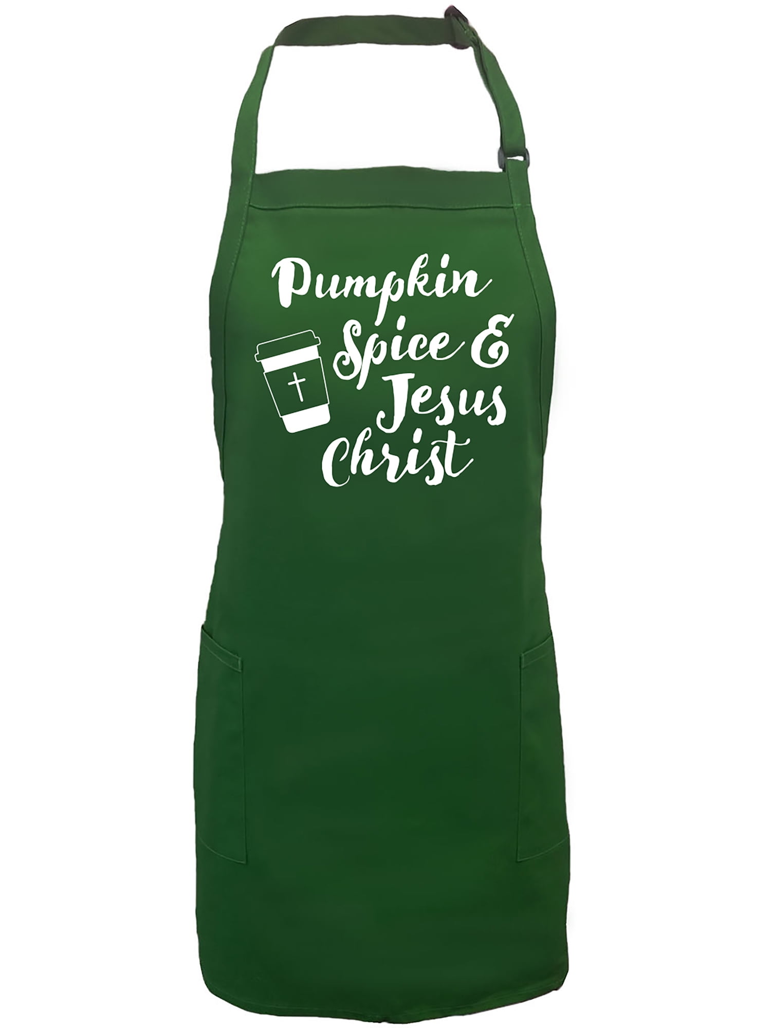 Pumpkin Spice & Jesus Christ Apron with 2 patch pockets - Walmart.com