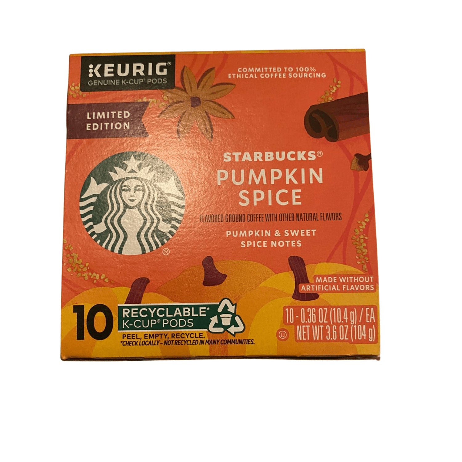 Pumpkin Spice K-Cup Pods Limited Edition Recyclable Medium Roast 10 ...