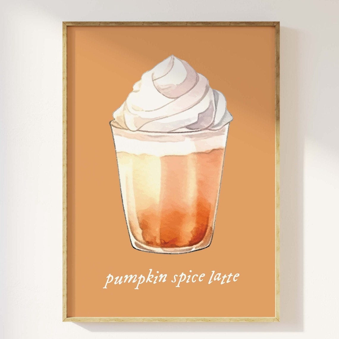 Pumpkin Spice Latte Print, Art, Coffee Bar Wall Decor, Fall Coffee Wall ...