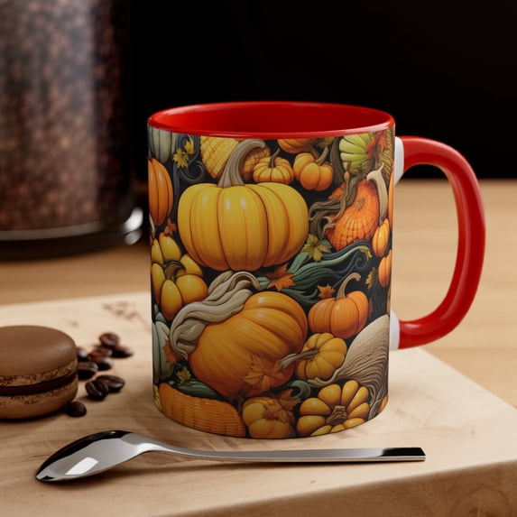 Pumpkin Spice Pattern Mug: Two-Tone Fall Coffee Cup (11oz) - Walmart.com