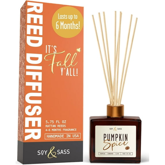 Pumpkin Spice Reed Diffuser, Fall Reed Diffuser Set - Infused w ...