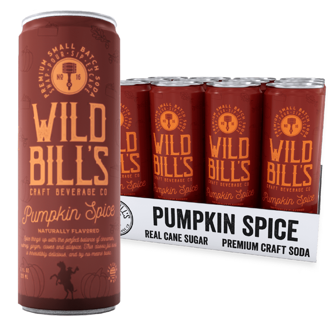 Pumpkin Spice - Wild Bill's Premium Craft Soda, Made w/ Pure Cane Sugar (Individual 12oz Cans ...