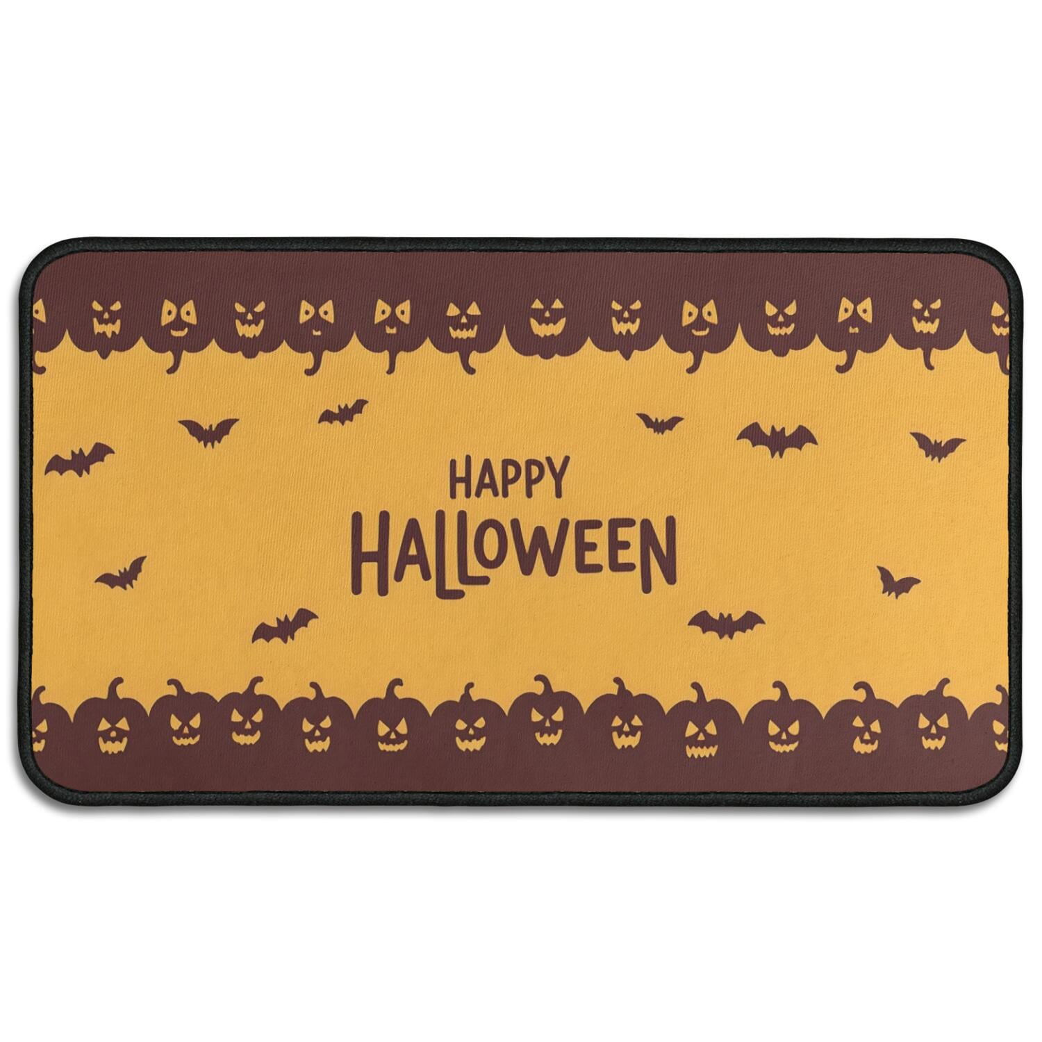 Pumpkin Spooky Non Slip Doormat 30x17 Inch Happy Halloween Nonskid Door ...