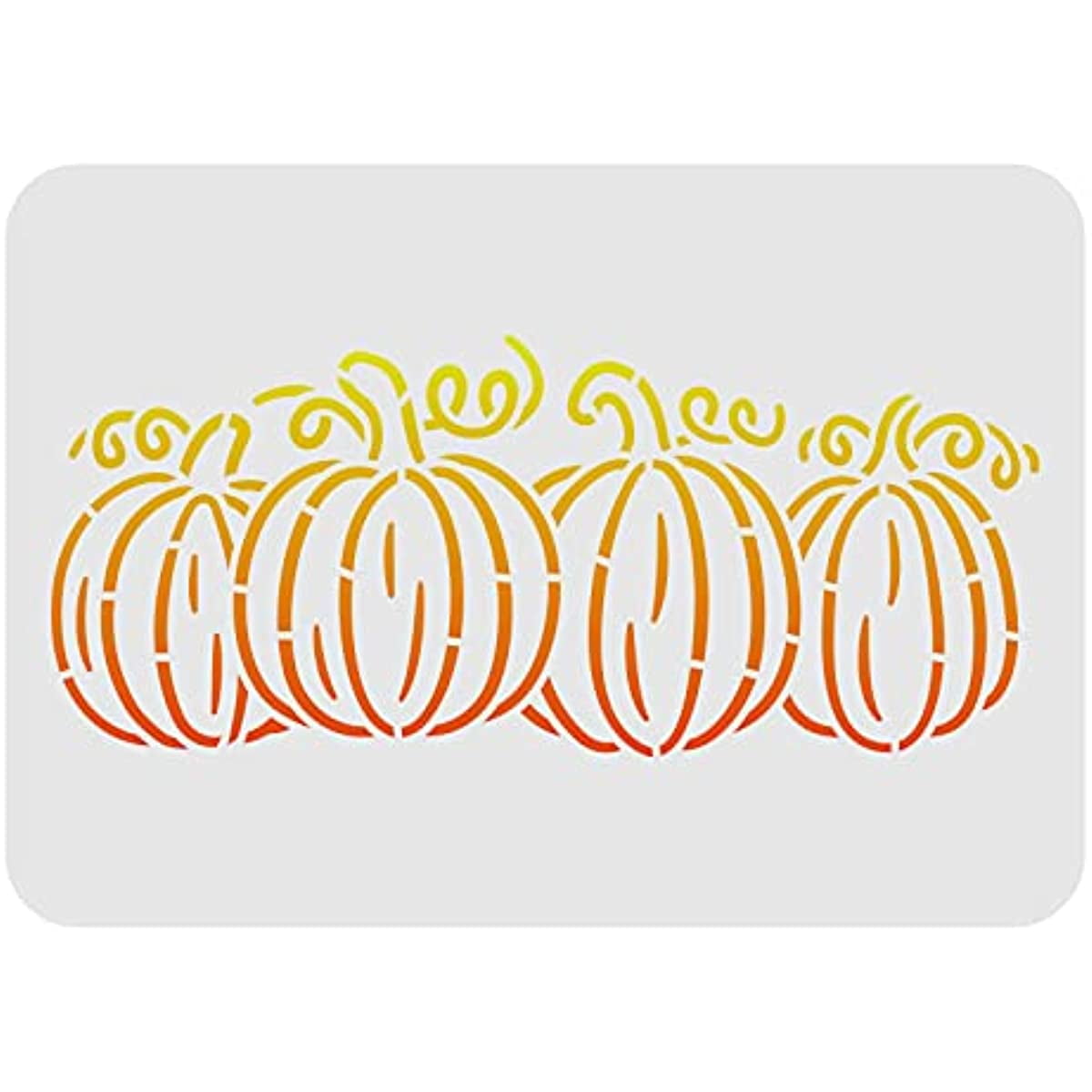 Pumpkin Stencils Decoration Template Plastic Four Pumpkins Drawing ...