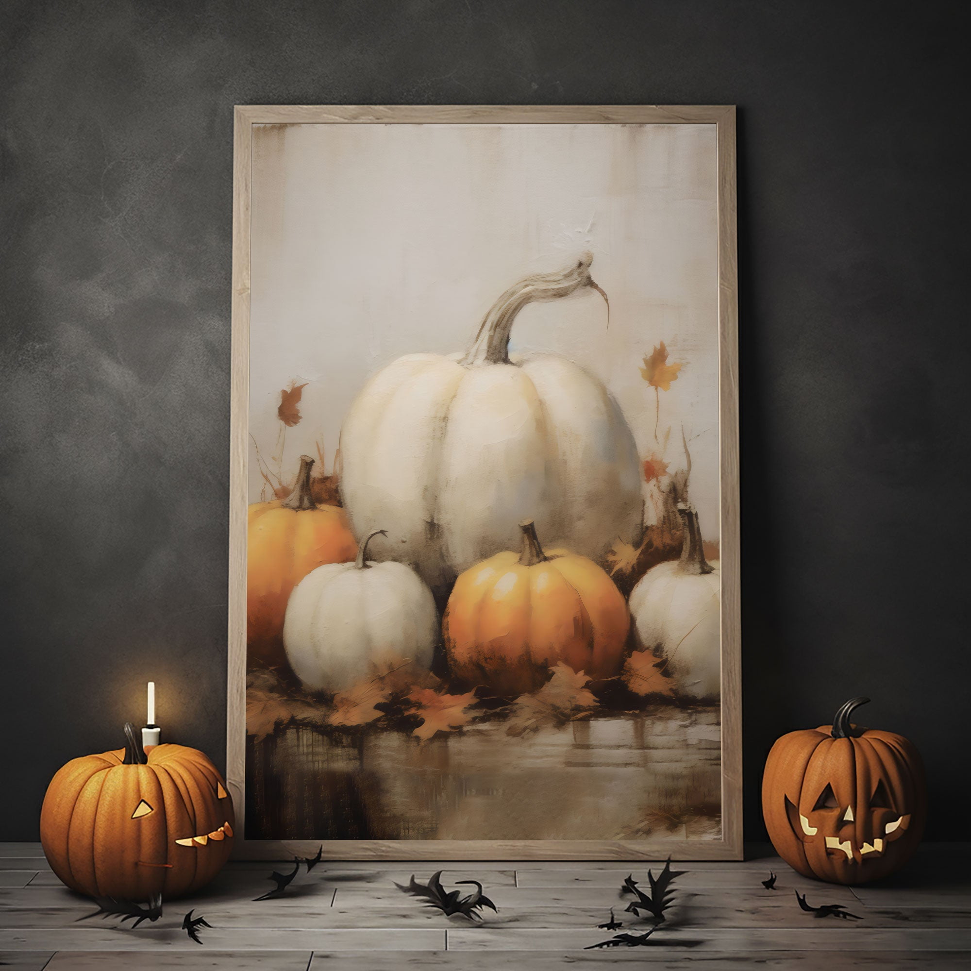 Pumpkin Still Life Rustic Poster Print, Fall Art Vintage, Autumn Wall ...