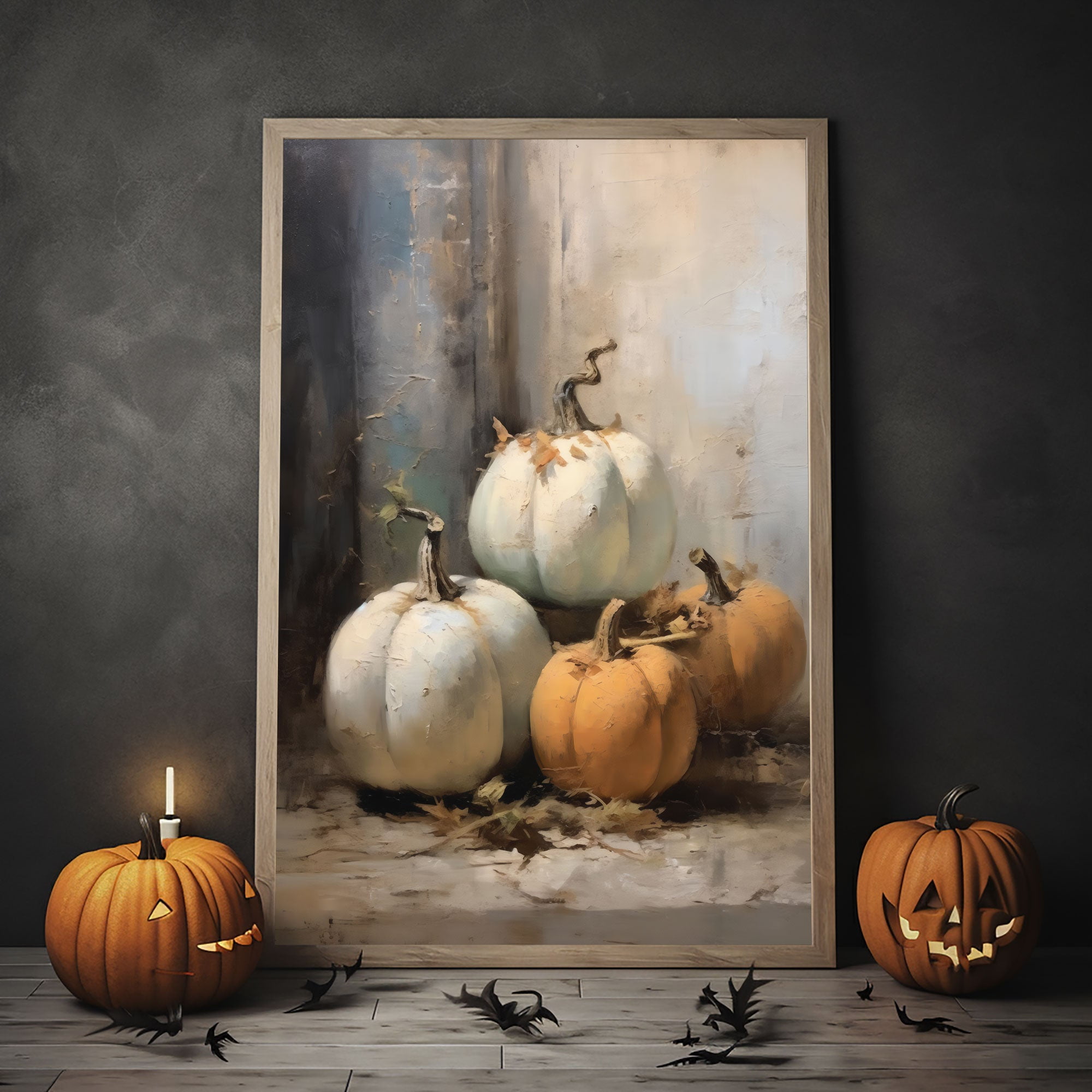 Pumpkin Still Life Rustic Poster Print, Fall Art Vintage, Autumn Wall ...
