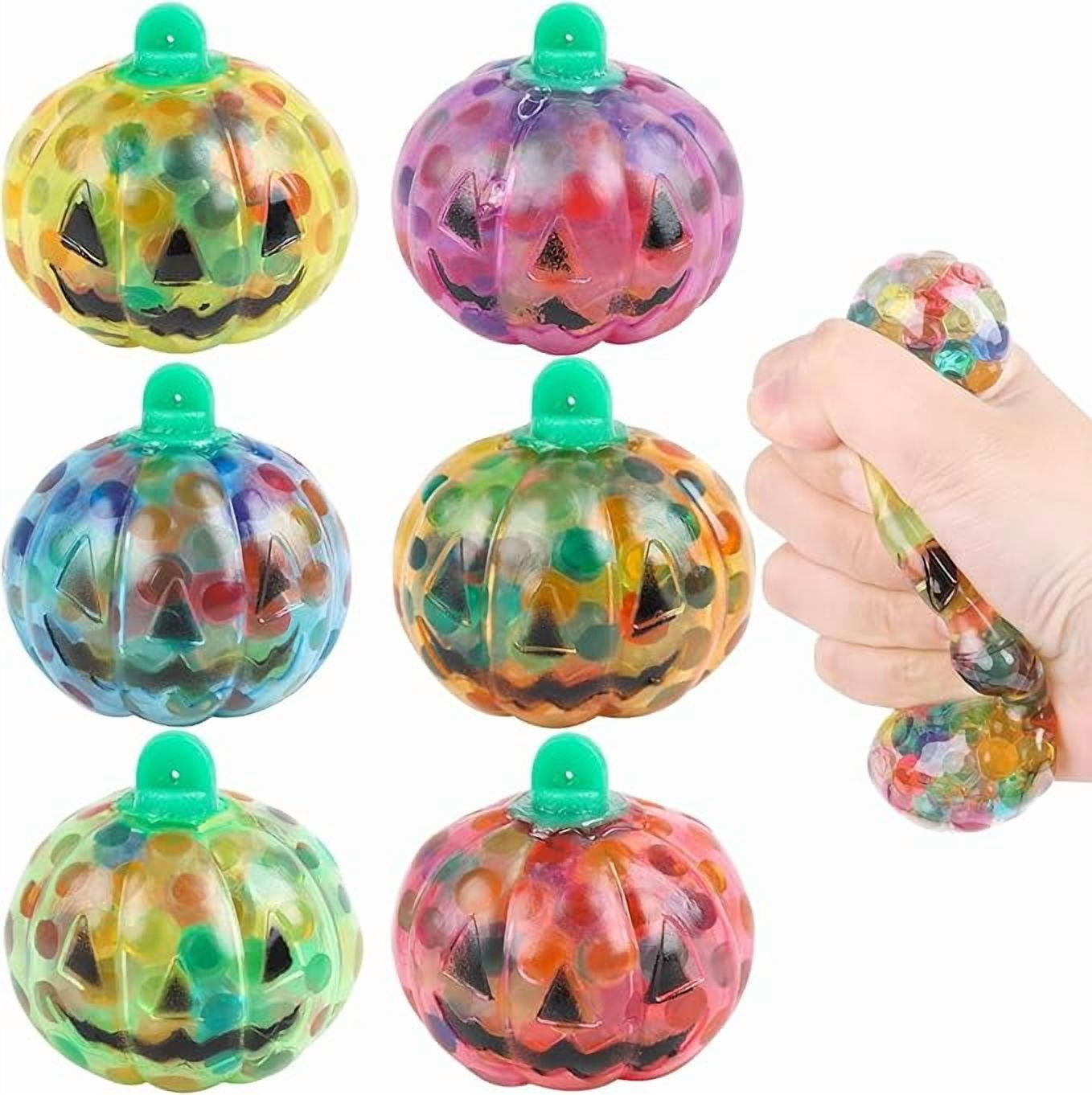Pumpkin Stress Balls 6 Pack, Halloween Squishy Squeeze Fidget Toys ...