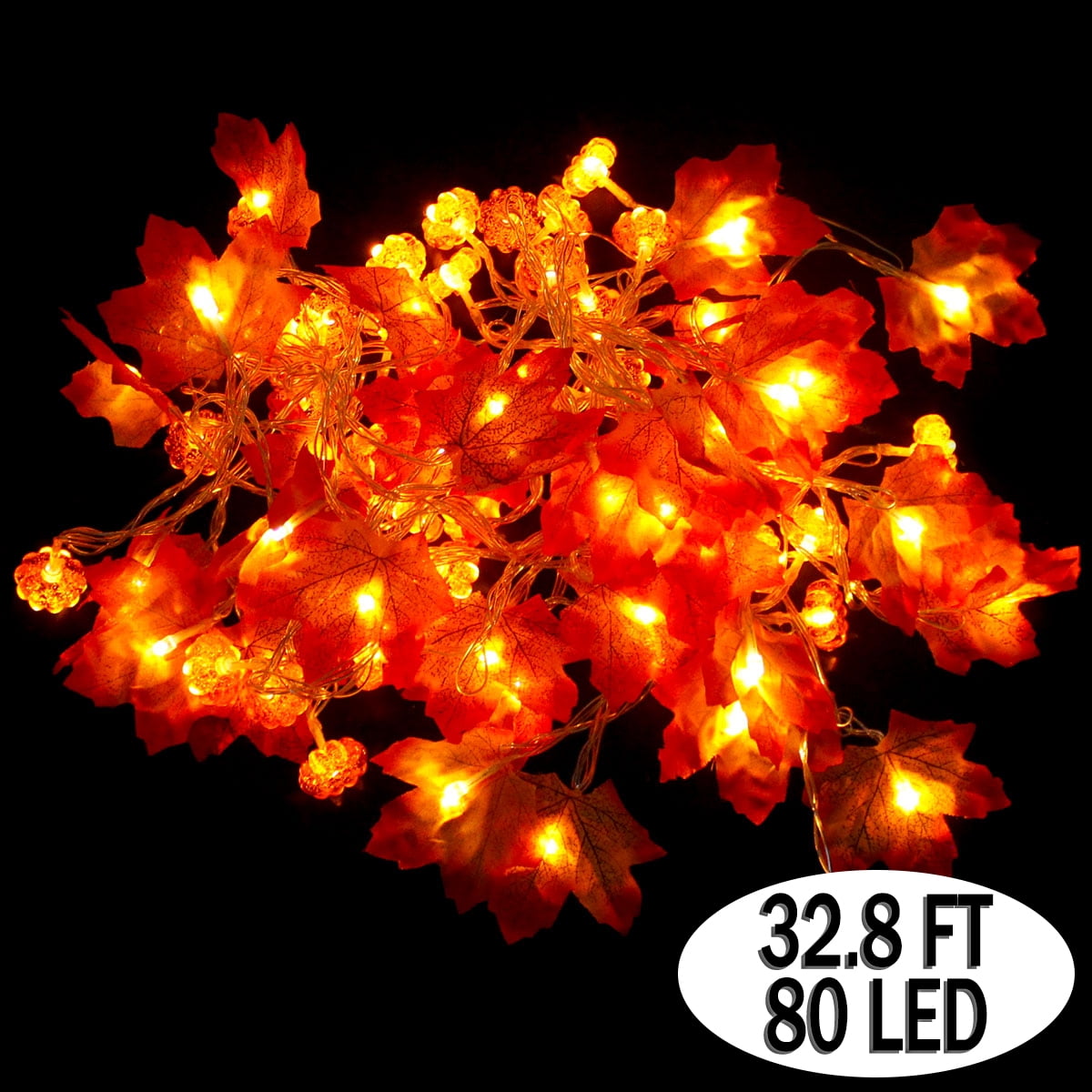 Pumpkin String Lights Maple Leaf Lights Halloween String Lights for ...