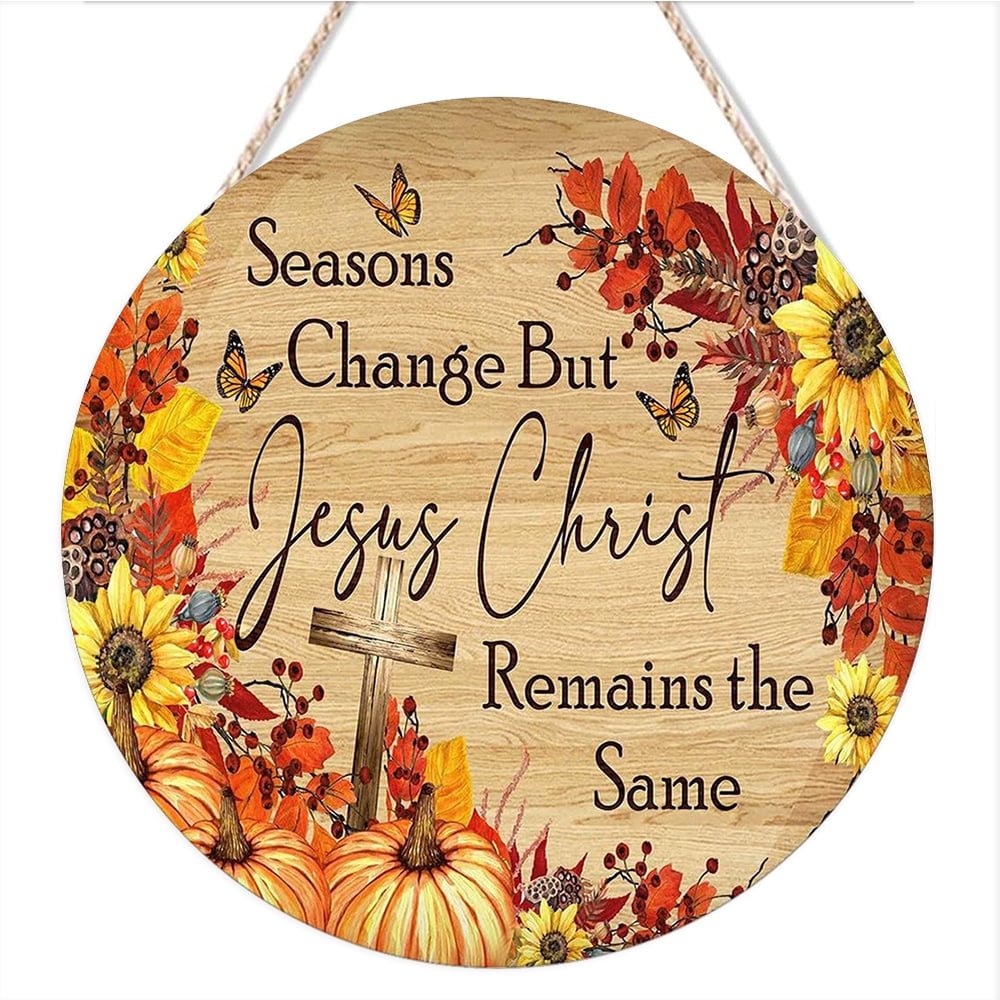 Pumpkin Sunflower God Butterfly Season Change But Jesus Christ Remains ...