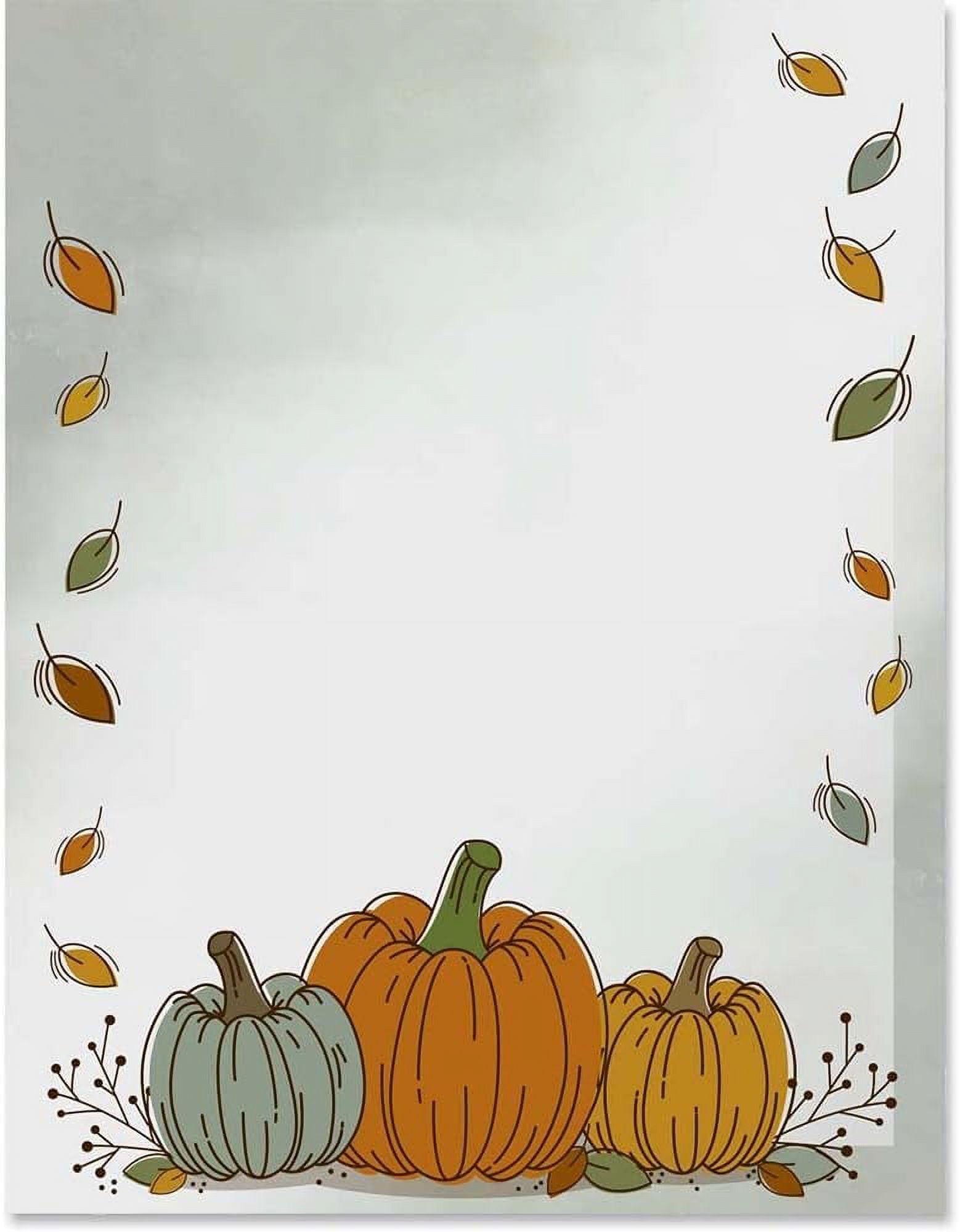 Pumpkin Tri Falling Leaves Autumn Fall Thanksgiving Theme Paper ...