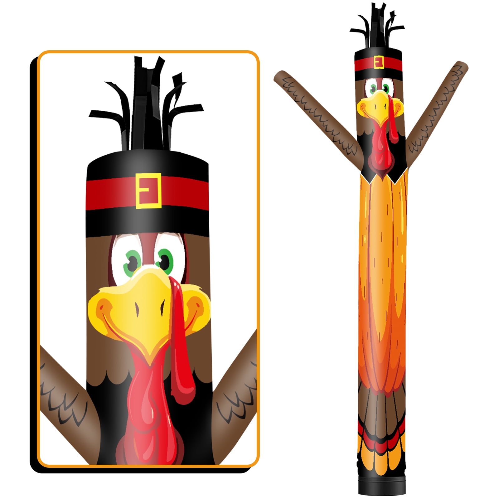 Pumpkin Turkey Inflatable Tube Man Wacky Wavy Dancing Guy for Outdoor ...