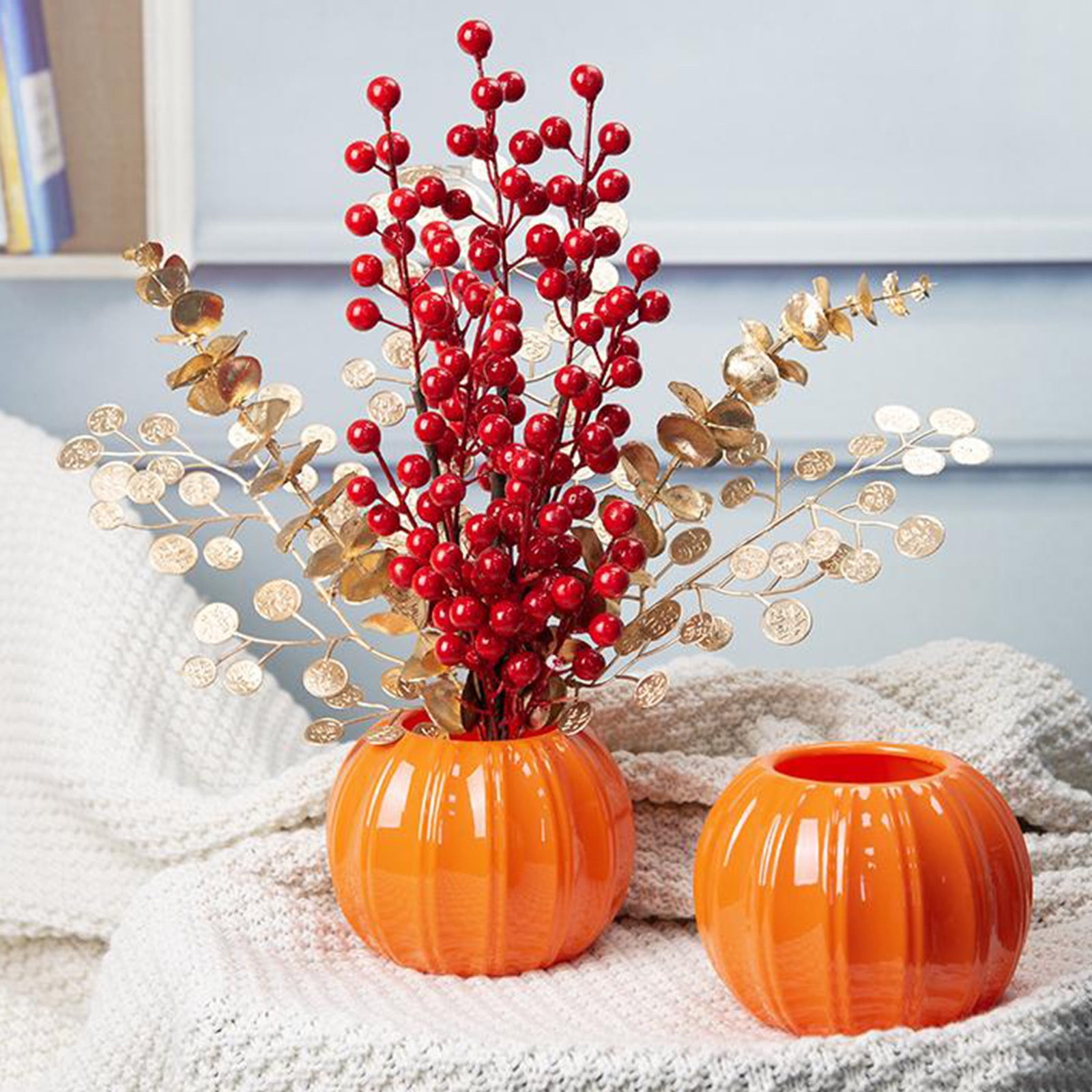 Pumpkin Vase Ceramic Flower Vase Pumpkin Planter Fall Harvest ...