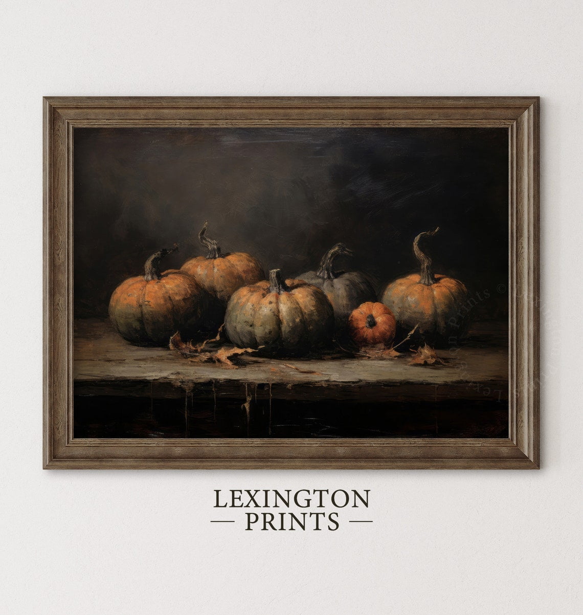 Pumpkin Wall Art Decor Wall Art Pumpkin Decor Vintage Art Print Dark ...
