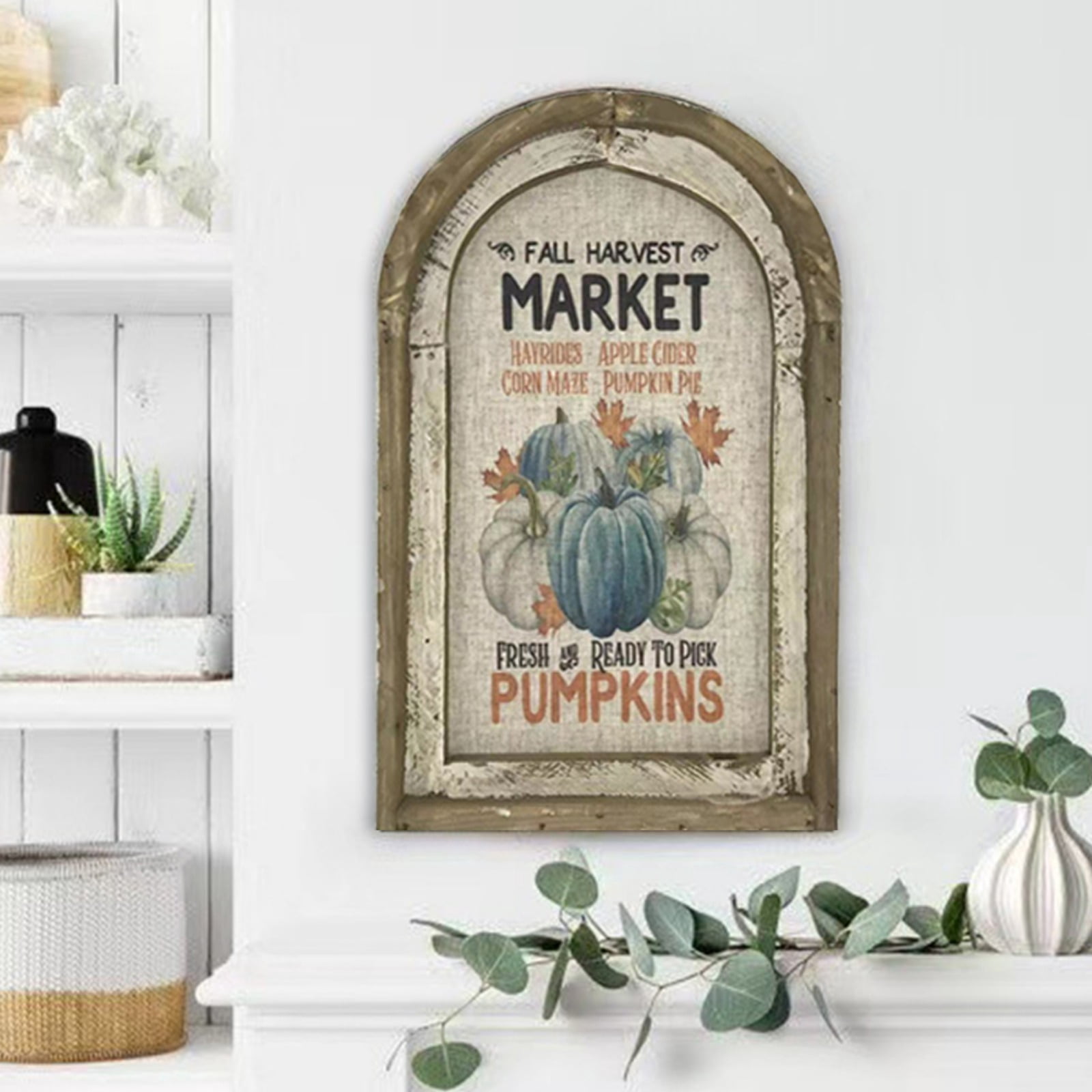 Pumpkin Wall Art Hanging Painting,12"*8" Rustic Pumpkin French Country ...