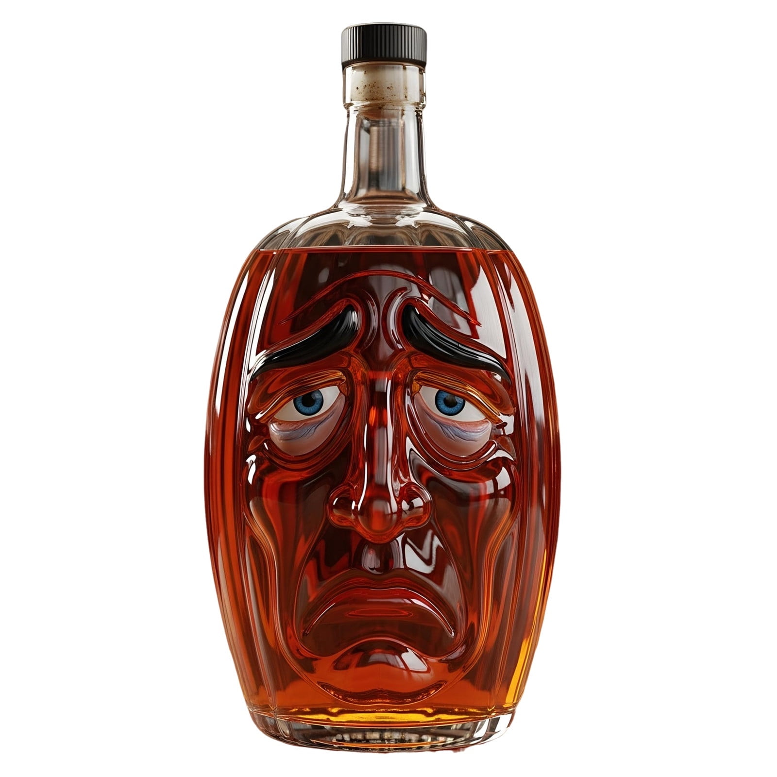 Pumpkin Wine Whiskey Bottle, Halloween 3D Face Pumpkin Red Wine ...