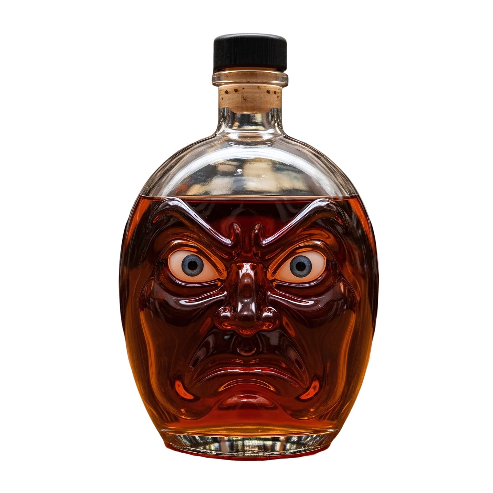 Pumpkin Wine Whiskey Bottle, Halloween 3D Face Pumpkin Red Wine ...