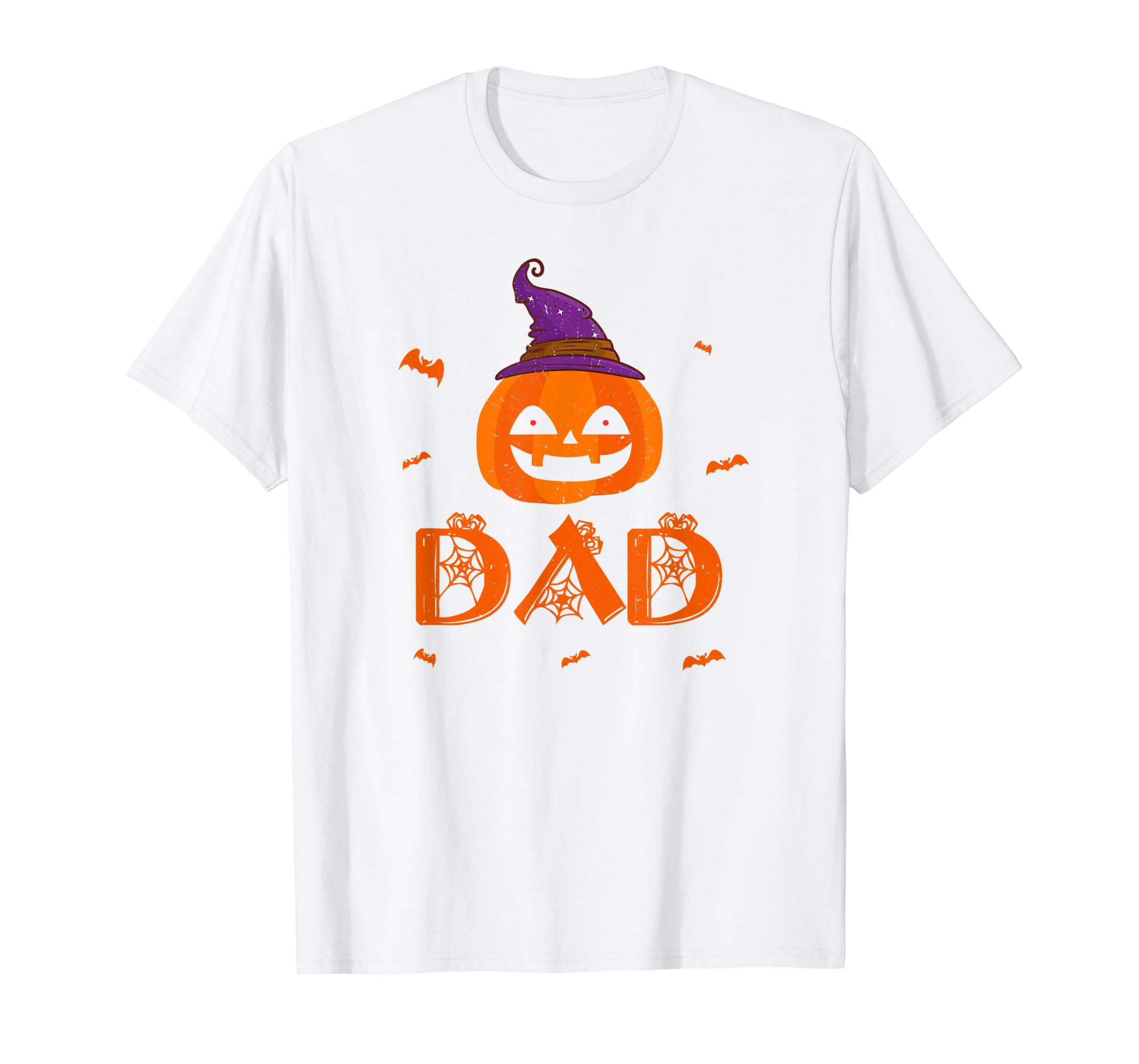 Pumpkin Witch Hat Dad Family Matching Halloween Costume White T-Shirt ...