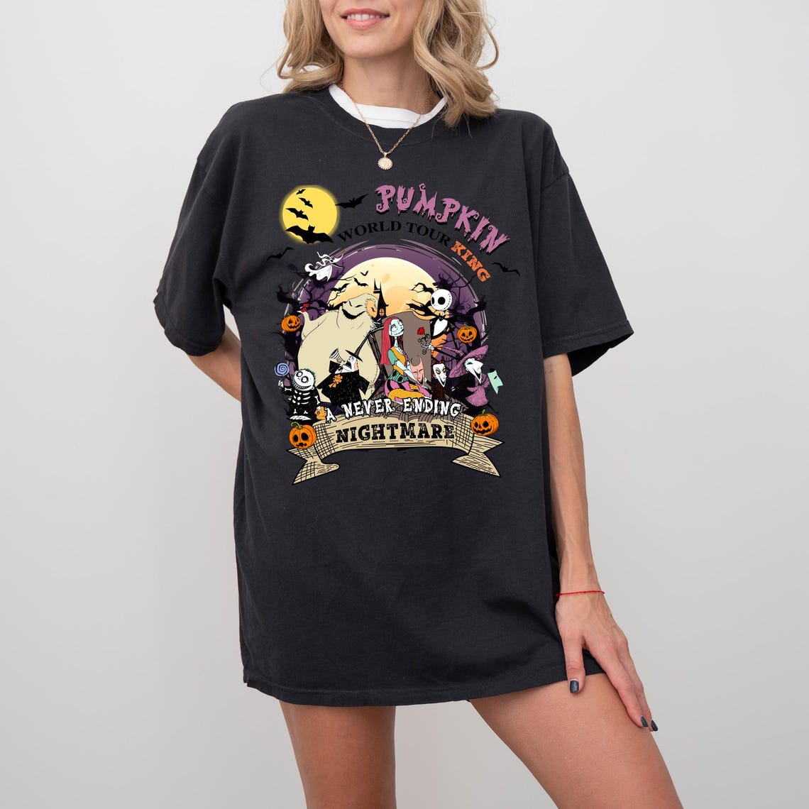 Pumpkin World Tour King Shirt,2025 Disney Halloween Shirt,Jack Sally ...